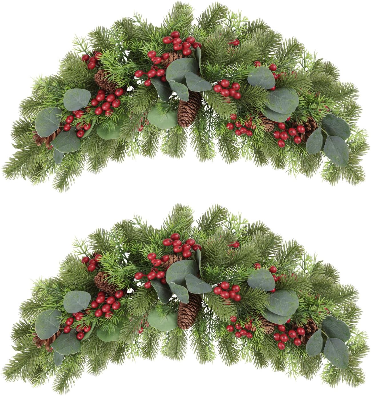 Amazon.com: U'Artlines 2PCS Christmas Swag for Front Door, 27.5 ...