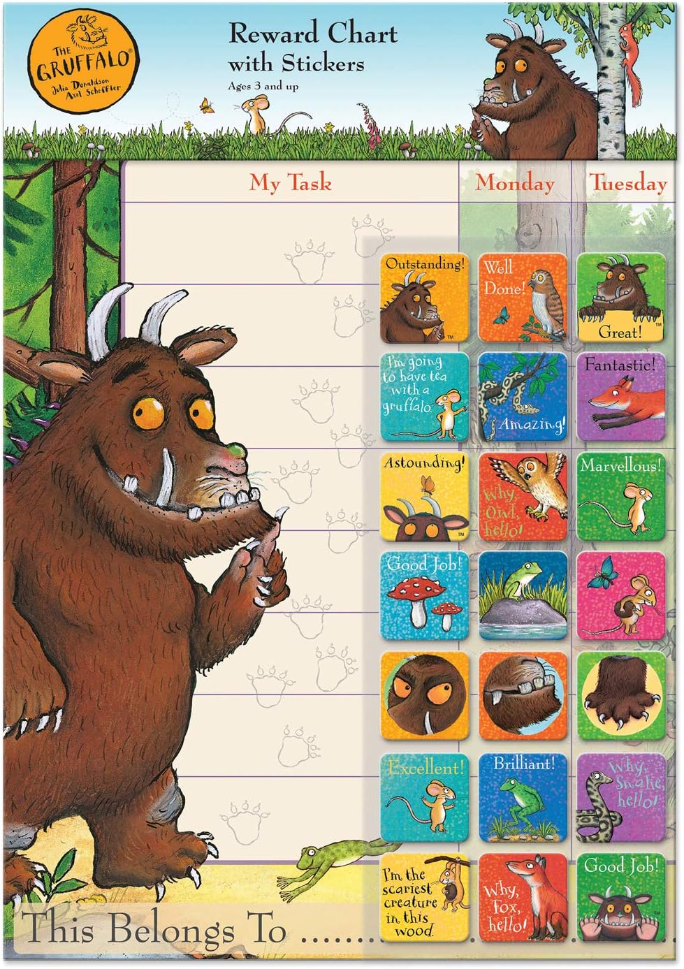 Paper Projects 01.70.30.016 The Gruffalo Reward Chart and Sparkly ...