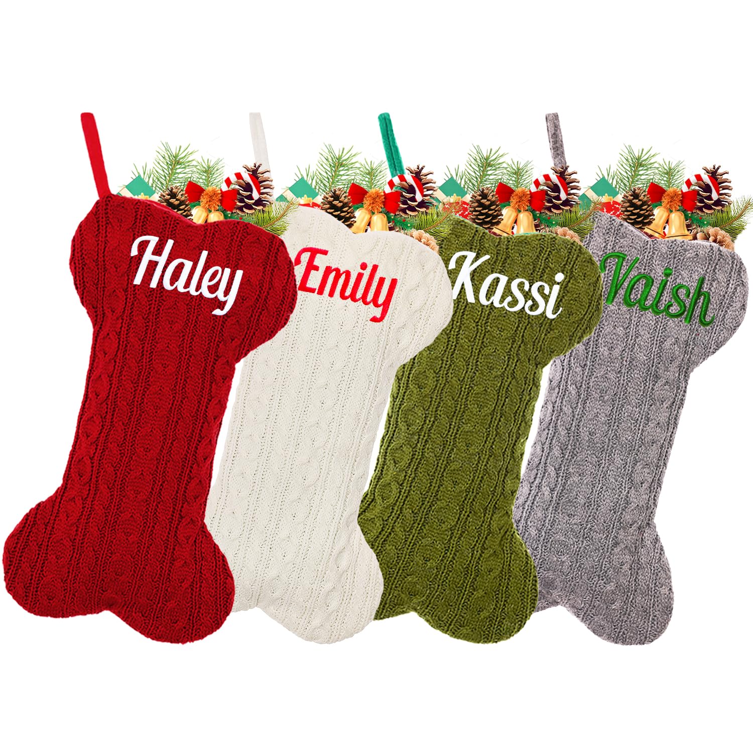 Amazon.com: CRSTAFU 1Pc Personalized Dog Christmas Stockings, Family ...