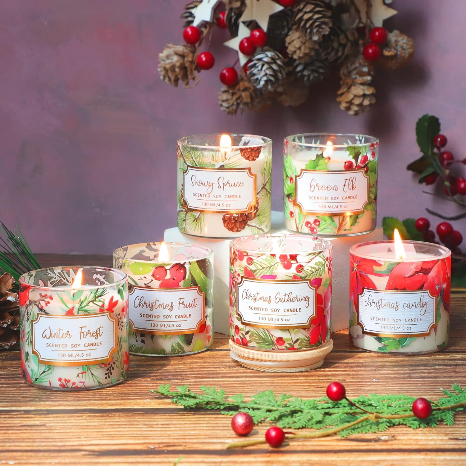 Amazon.com: FLAVCHARM Candles for Home Scented 6 Pack Soy Wax Strong ...