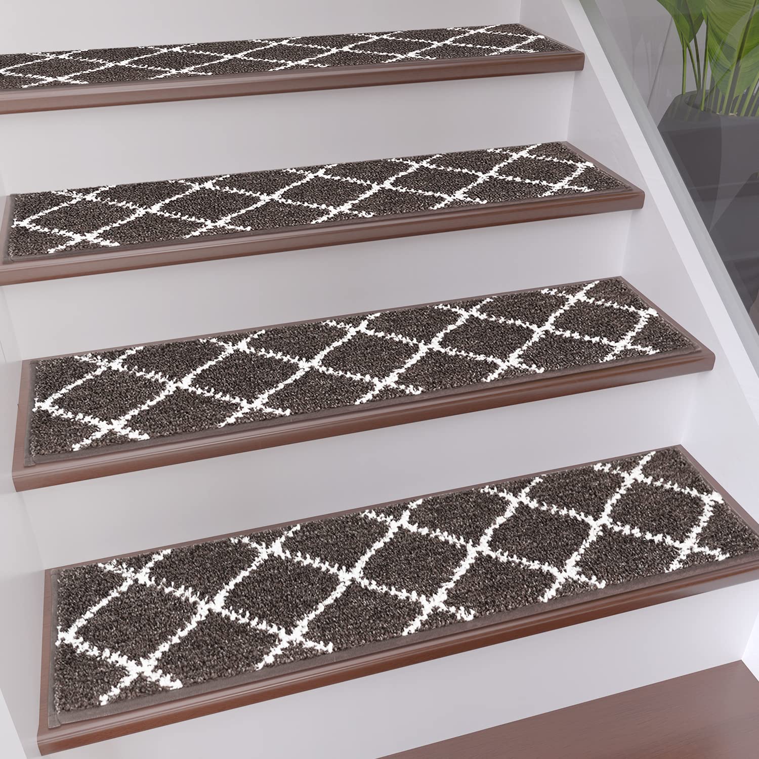 Stair Treads Carpet Peel and Stick with Self Adhesive Tape - 15 Pack ...