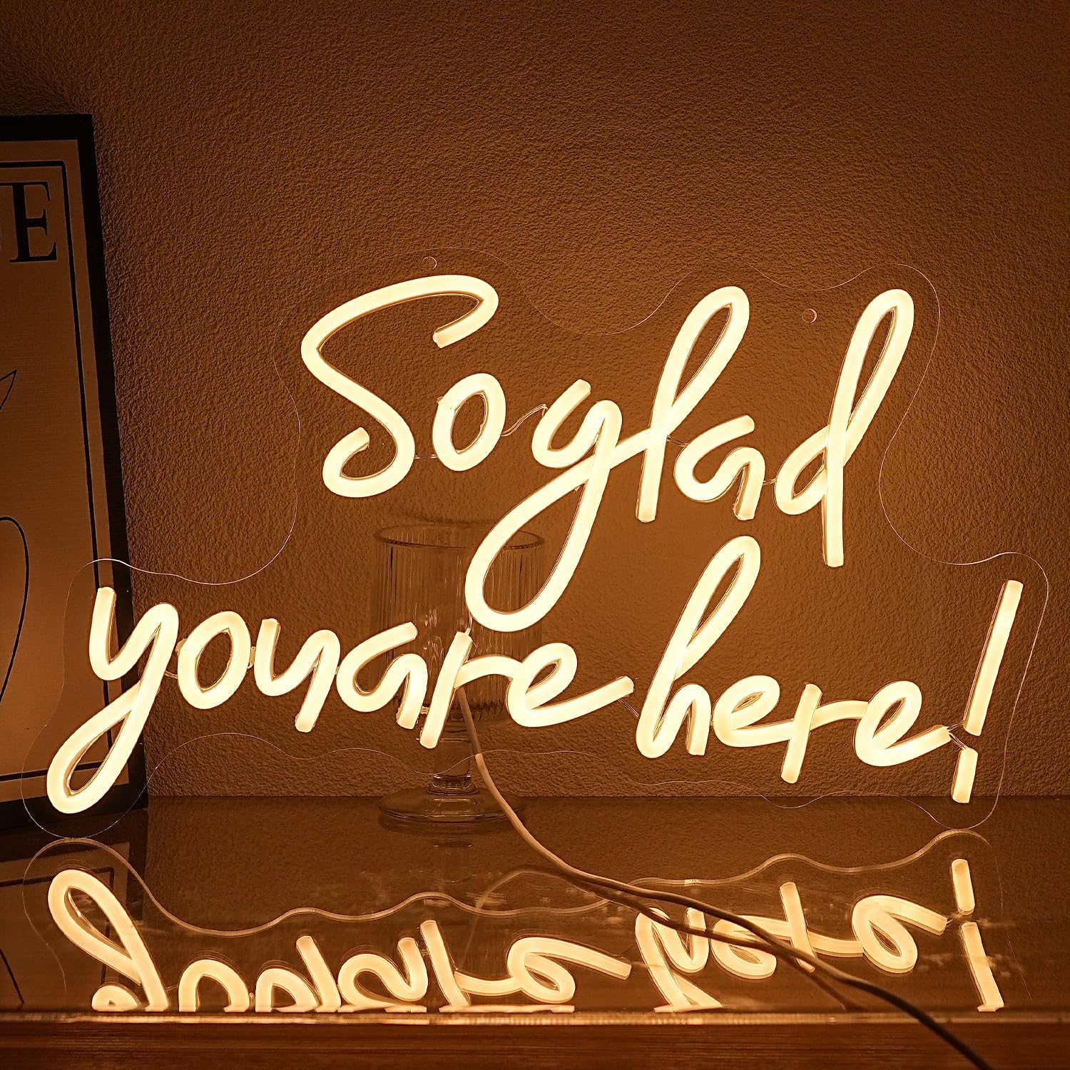 Xixkilly So Glad You Are Here Neon Sign Dimmable Wedding Welcome Neon ...