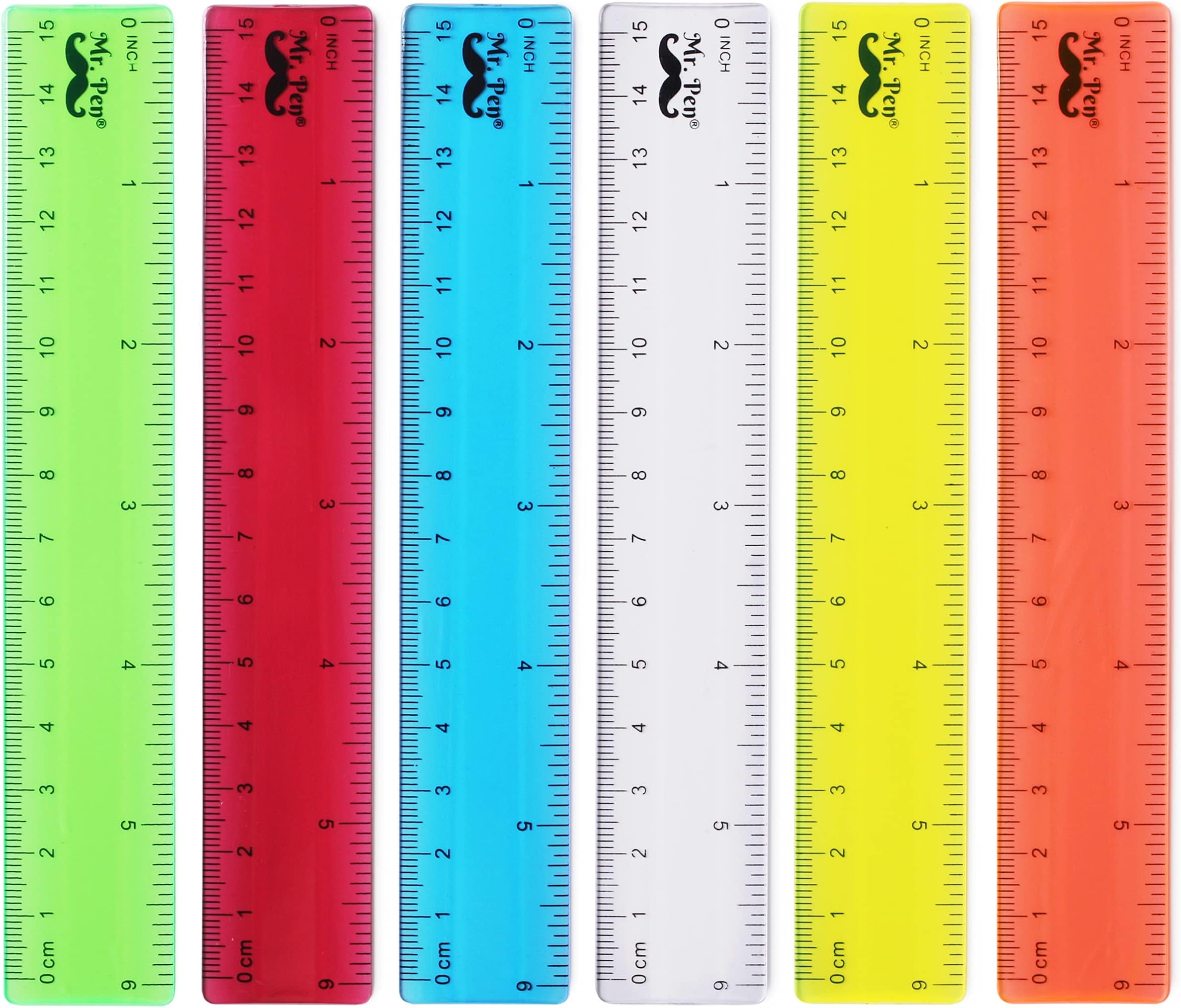 Helix Standard Ruler 6 Inch / 15cm, Assorted Colors (13107) - Office ...