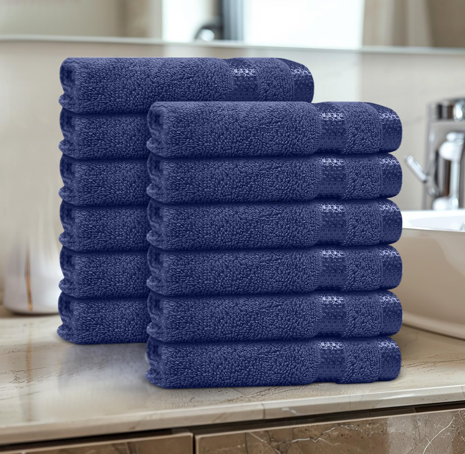 Casabella 12 Pack Flannel Face Cloth - 100% Cotton Face Towels Soft ...
