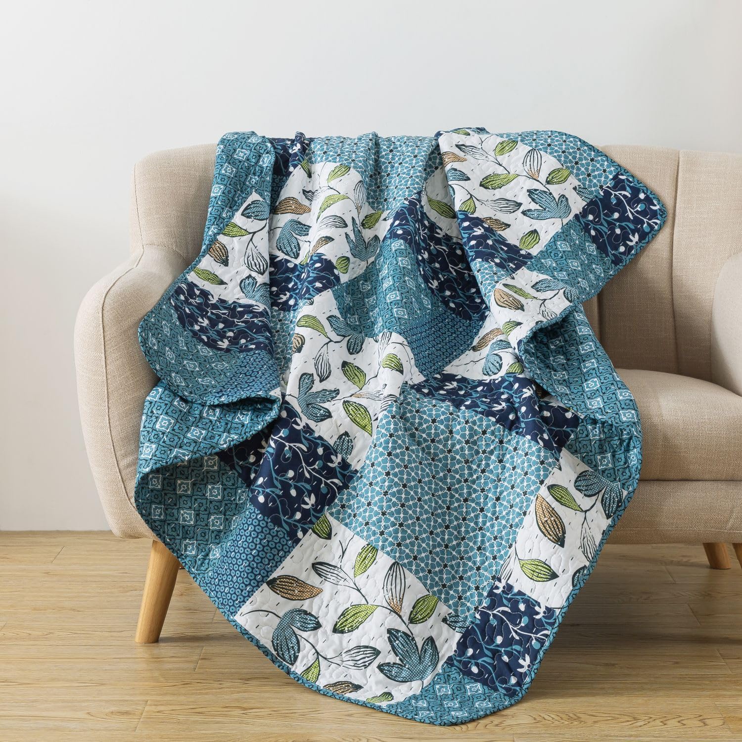 Amazon.com: Levtex Home - Spruce Spa - Quilted Throw - 50x60in ...