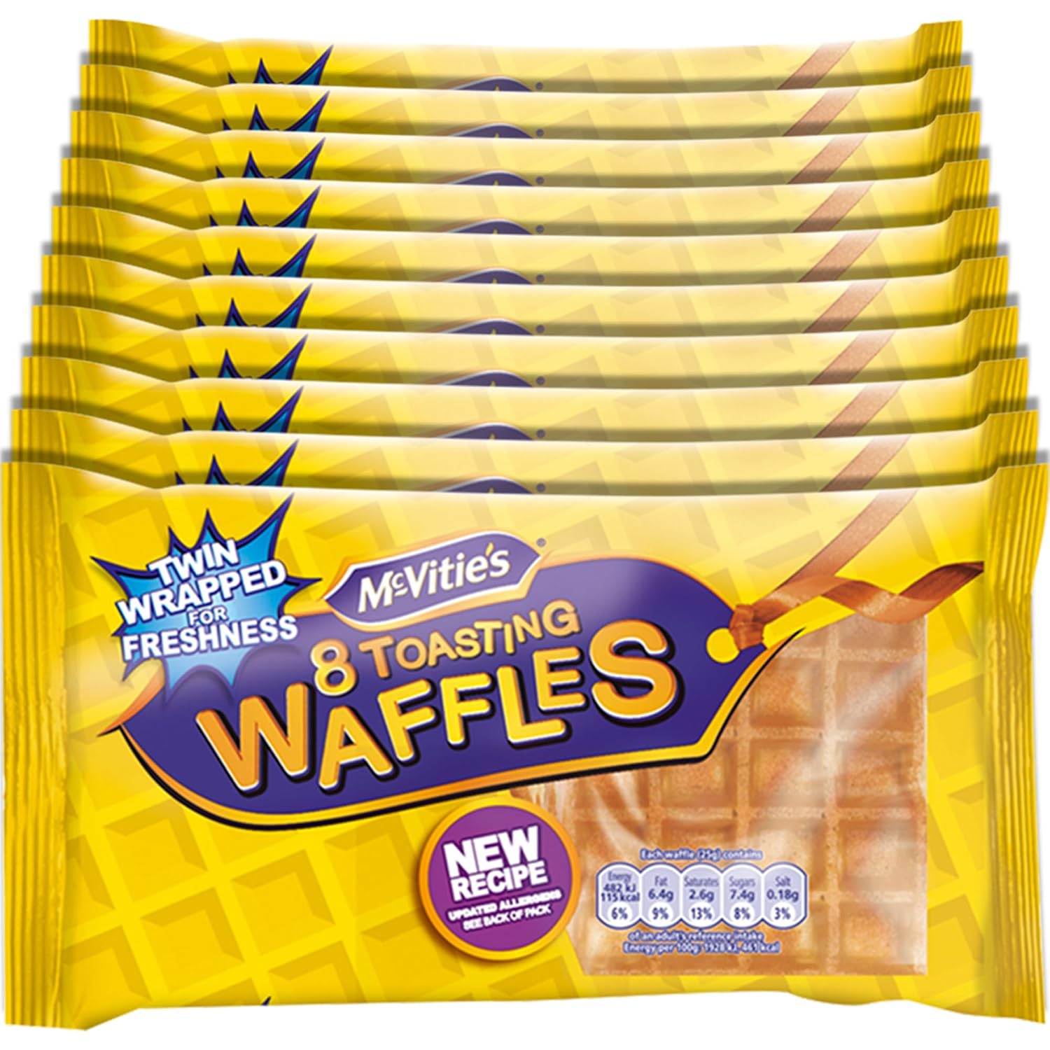 Amazon.com: McVitie's Toasting Waffles 8 Waffles - Pack of 10 : Grocery ...