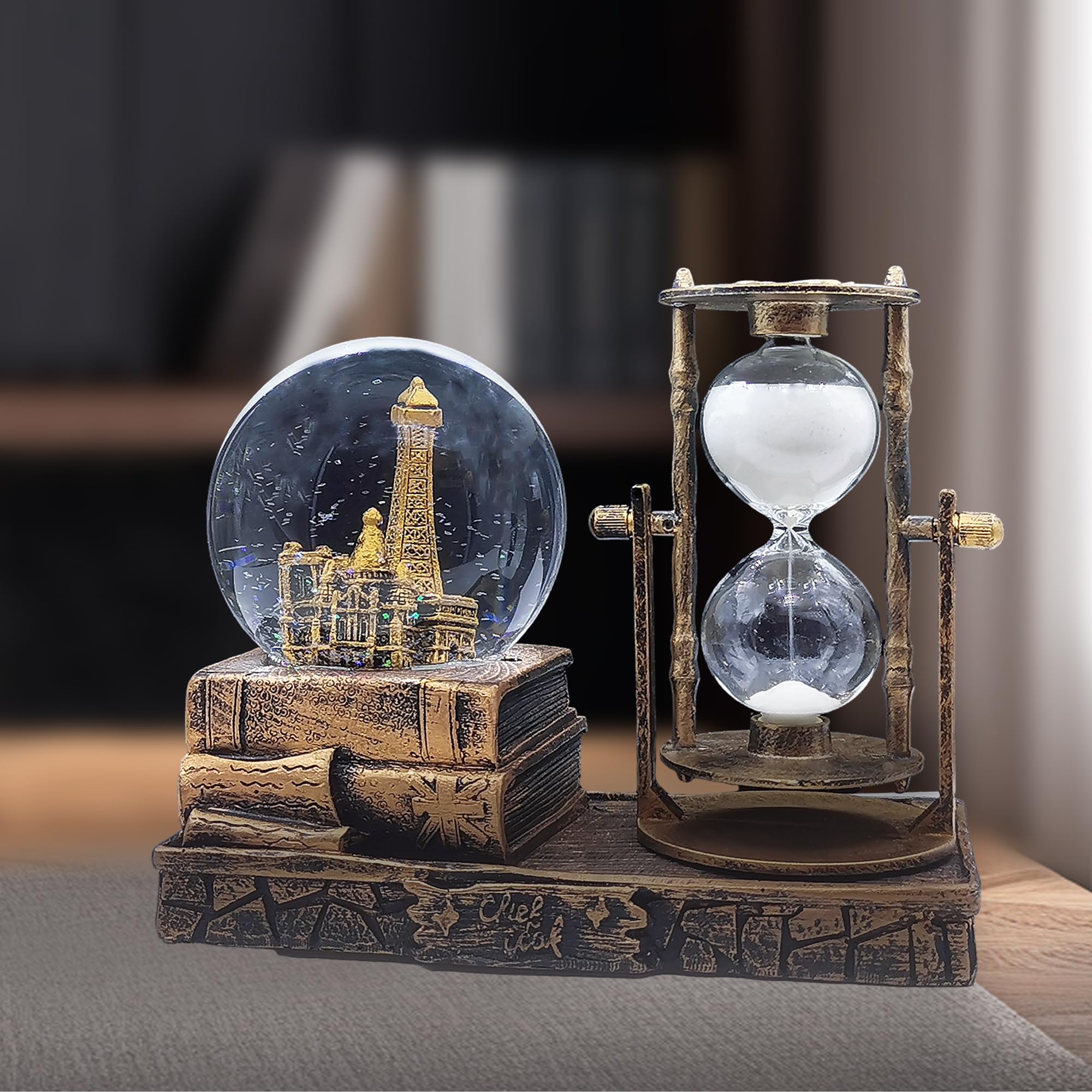Amazon.com: Crystal Snow Globe with Hourglass Timer, LED Light Musical ...