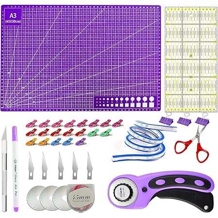 Amazon.com: Rotary Cutter Set, 38PCS 45mm Rotary Fabric Cutter Wheel ...