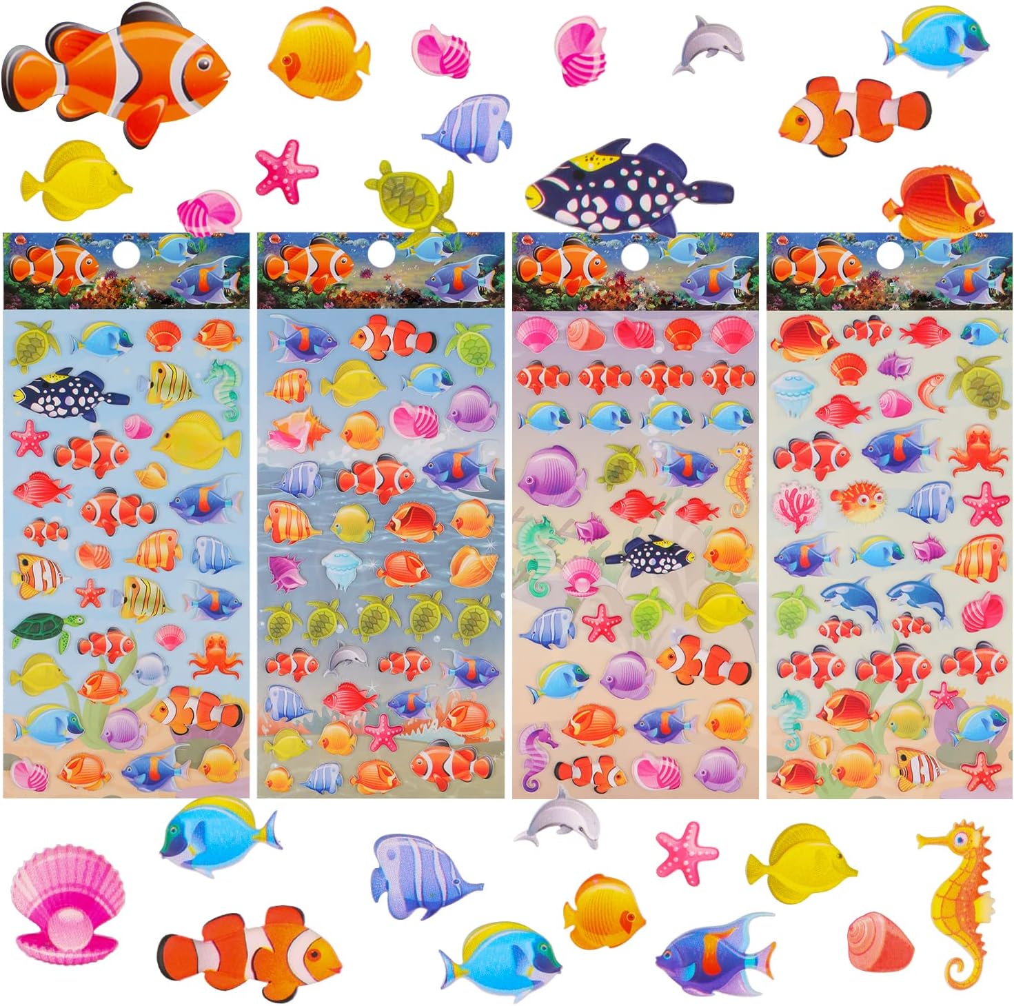 Amazon.com: Foam Fish Stickers, UHOMENY 3D Foam Puffy Ocean Stickers ...