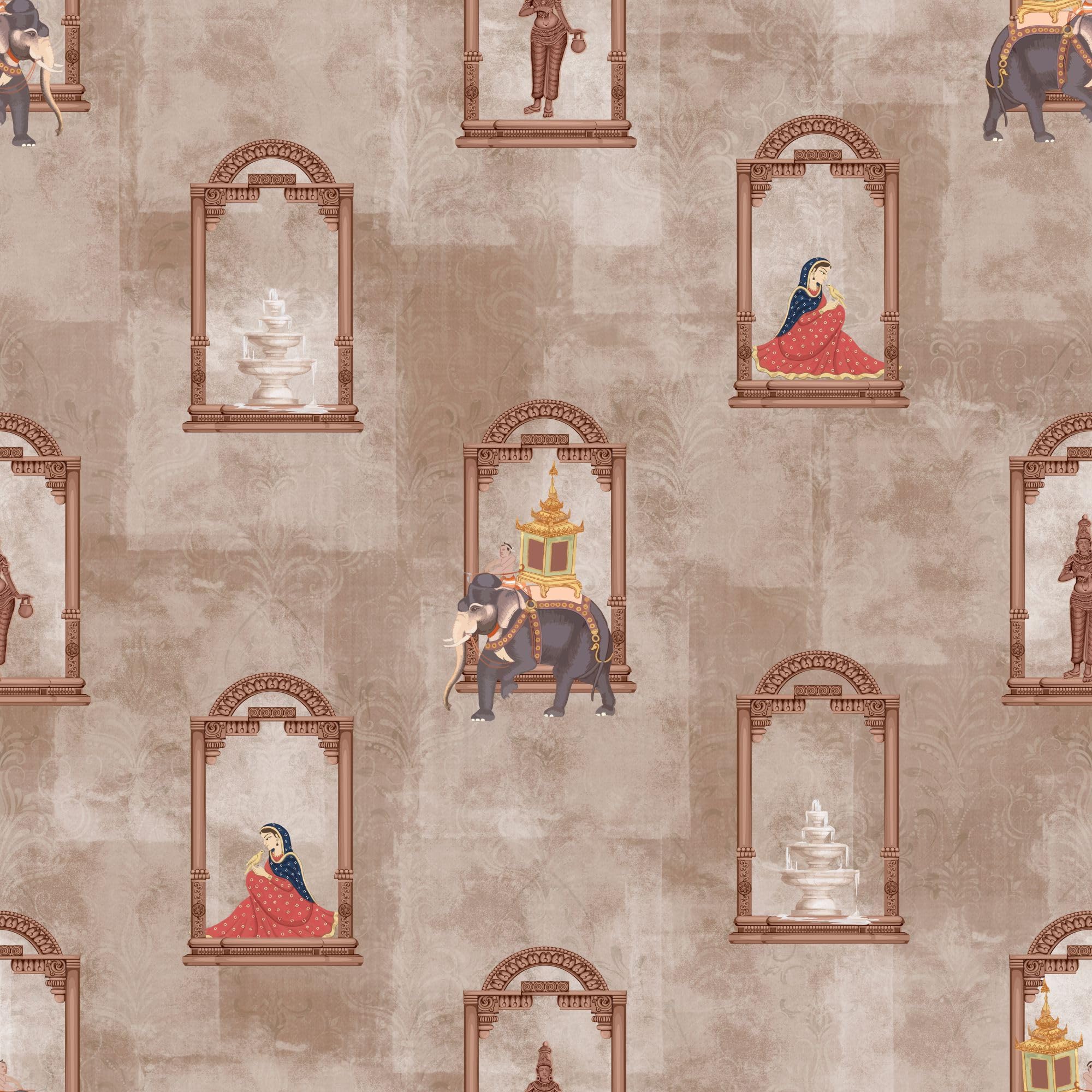 PAPER PLANE DESIGN Indian Ethnic Traditional Mughal Theme Wall Mural ...