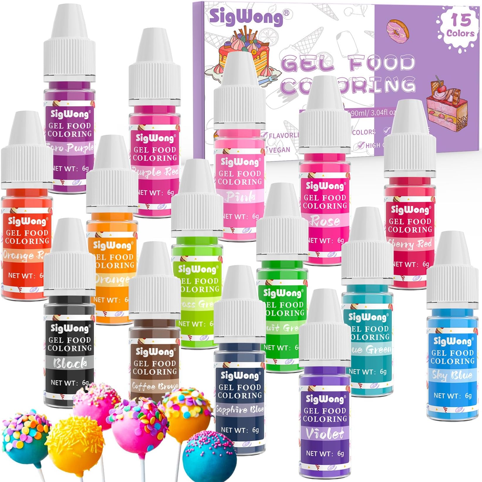 Amazon.com : Food Coloring Gel Cake Decorating Set - Jelife 10 Colors ...