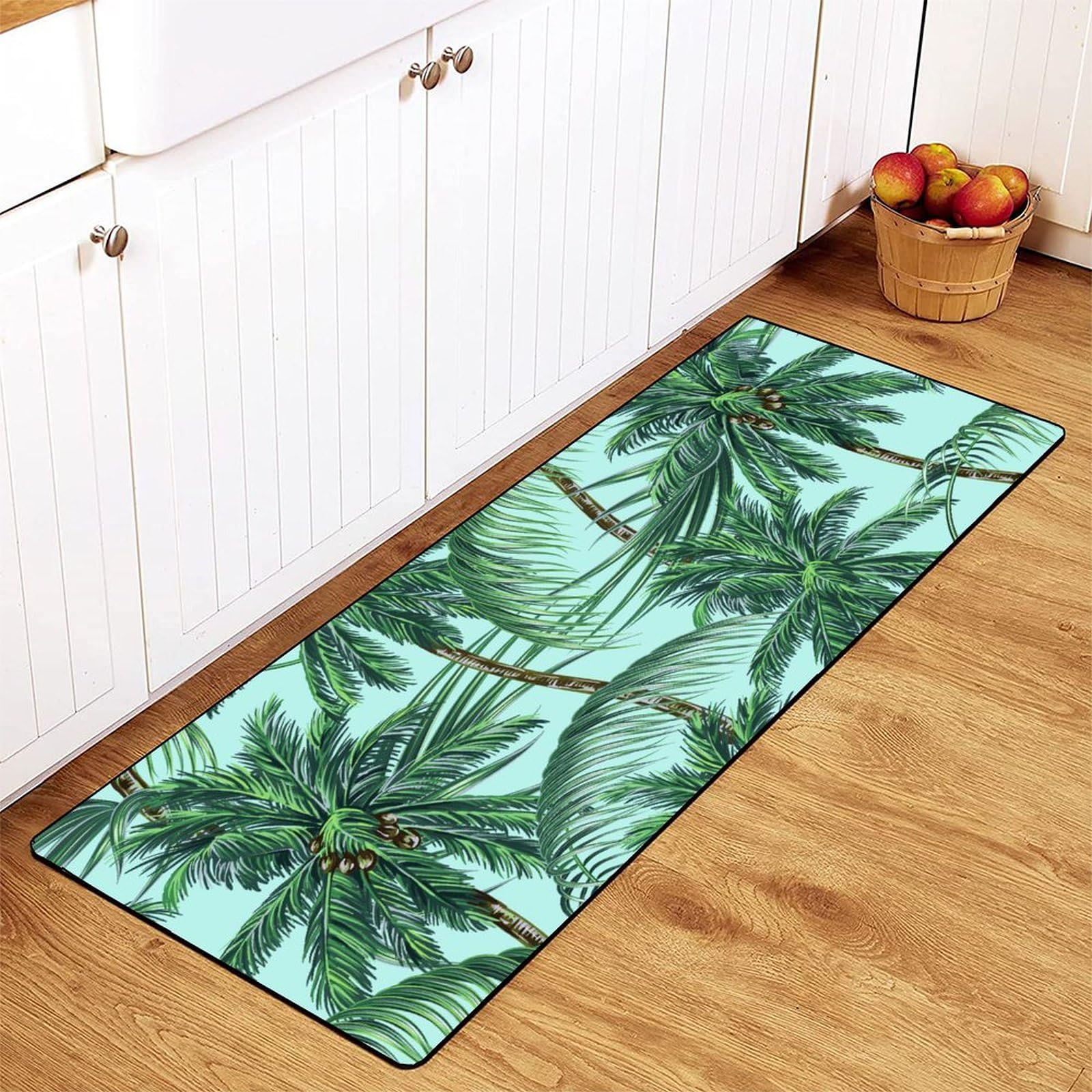 Amazon.com: MoBlinko Green Palm Trees Kitchen Rugs Summer Non Skid Bath ...