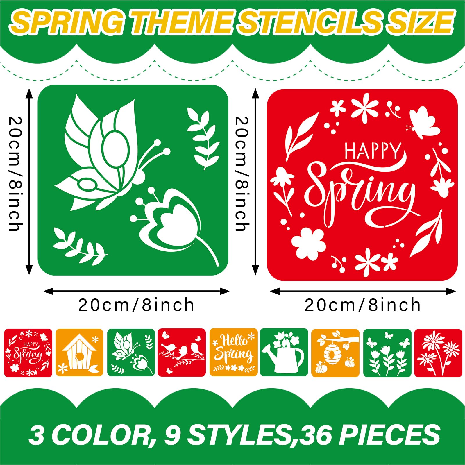 Snapklik.com : 36pcs Spring Drawing Stencils For Kids 8 Inch Sidewalk ...
