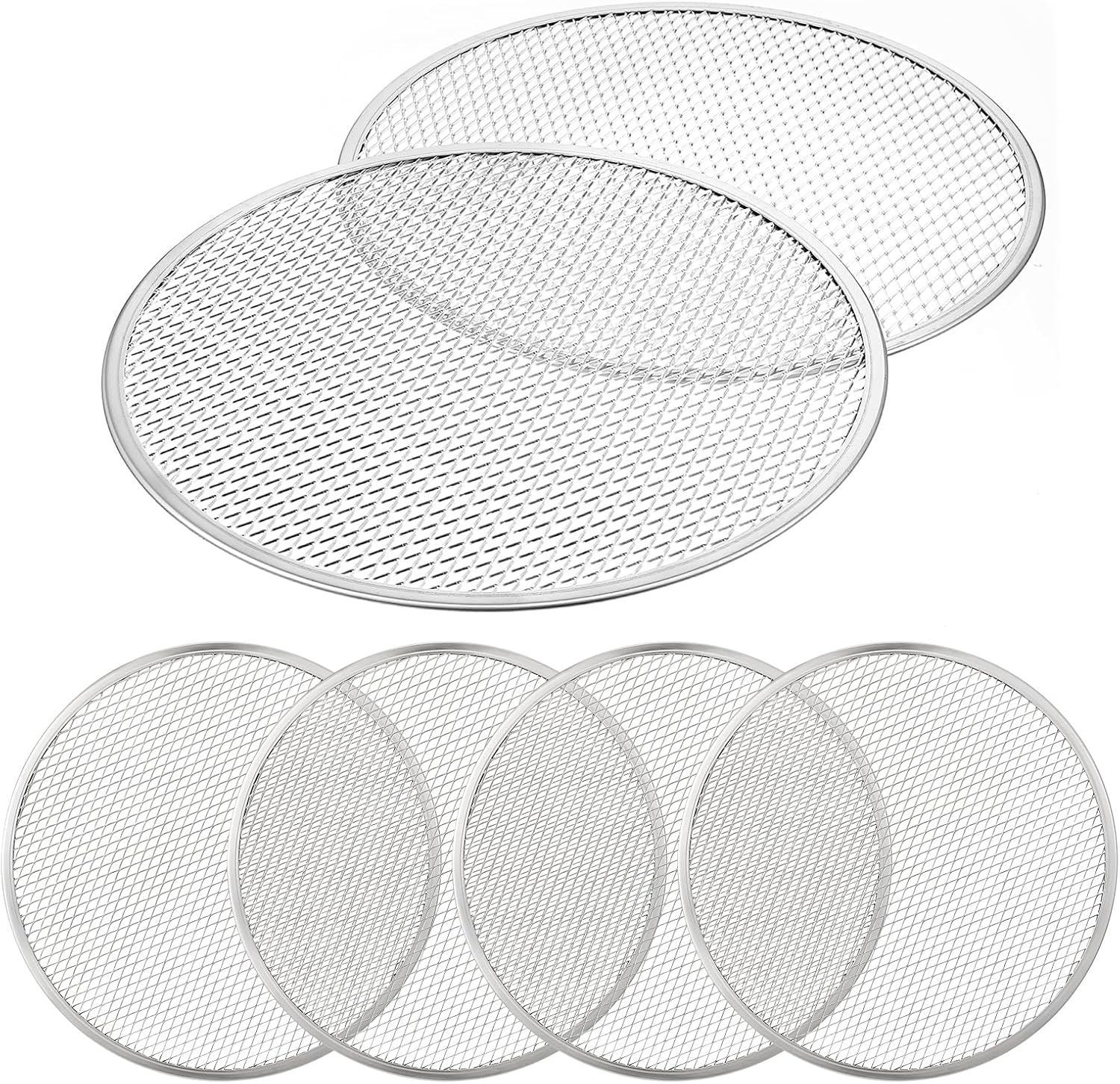 Amazon.com: 6 Pack 10 Inch Aluminum Pizza Screen, Seamless Round Non ...