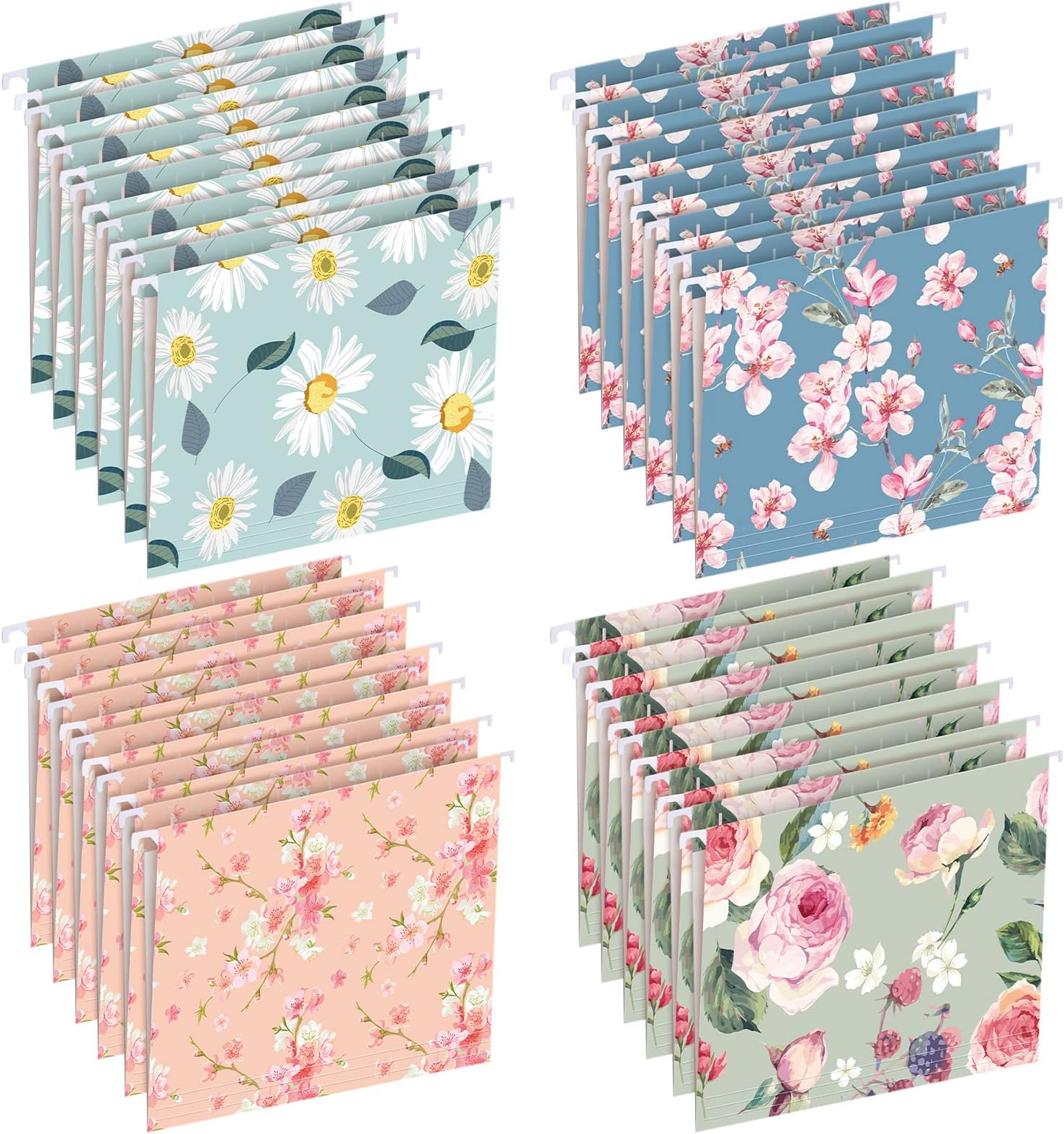 Amazon.com : Yaomiao 24 Pcs Cute Hanging File Folders Letter Size 1/5 ...