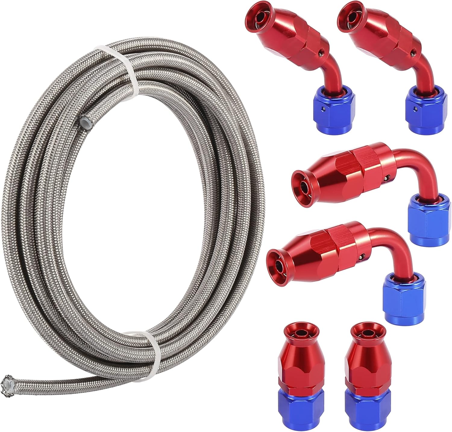 X AUTOHAUX Car 15ft 1 4 Fuel Line With AN4 End Fitting For PTFE Oil X AUTOHAUX Car 15ft 1 4 Fuel Line With AN4 End Fitting For PTFE Oil