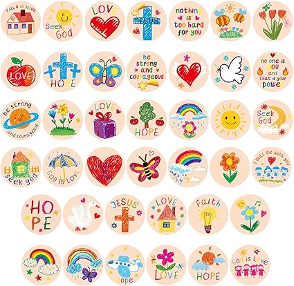 Amazon.com: 600pcs Christian Religious Round 1" Jesus Stickers for Kids ...