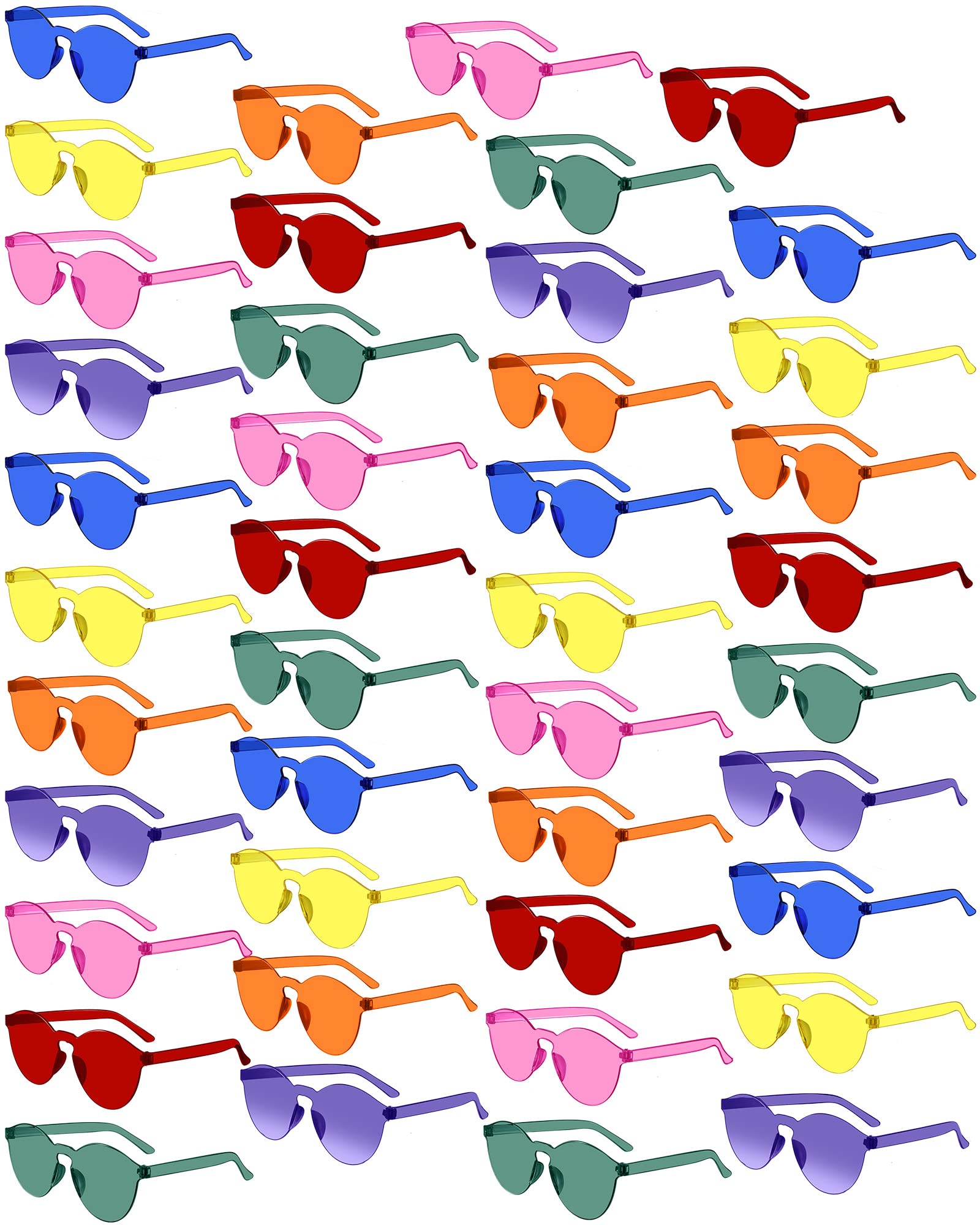 Chumia 42 Pairs Rimless Round Party Sunglasses Candy Color Fun ...