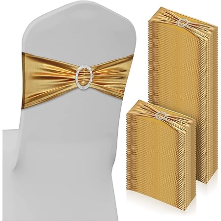 Amazon.com: CHENGU 150 Pieces Spandex Stretch Chair Sashes Bows Elastic ...