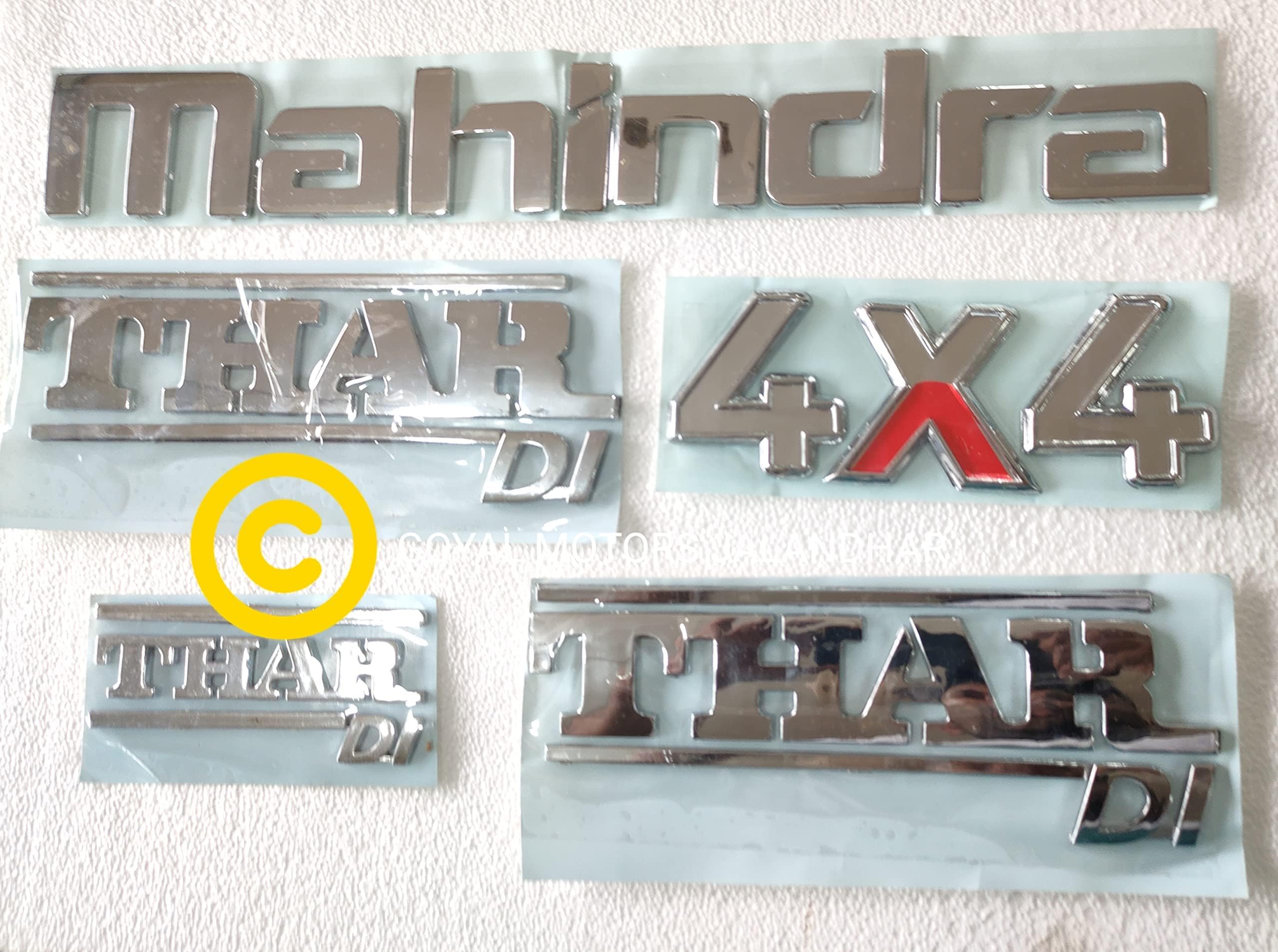 Mahindra Thar DI Full Emblem KIT Mahindra Thar 4X4 CAR Monogram/Logo ...