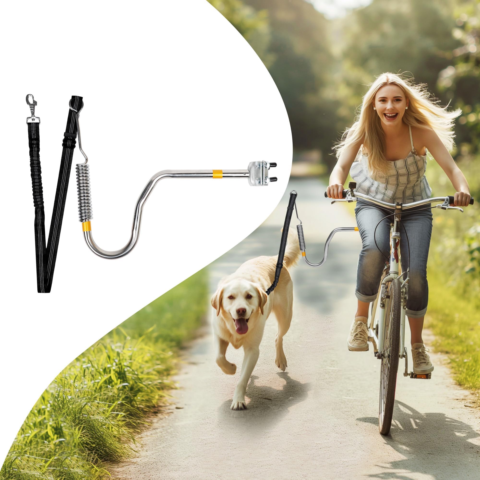 Amazon.com : Dog Bike Leash, Hands Free Dog Leashes. Dog Bicycle lead ...
