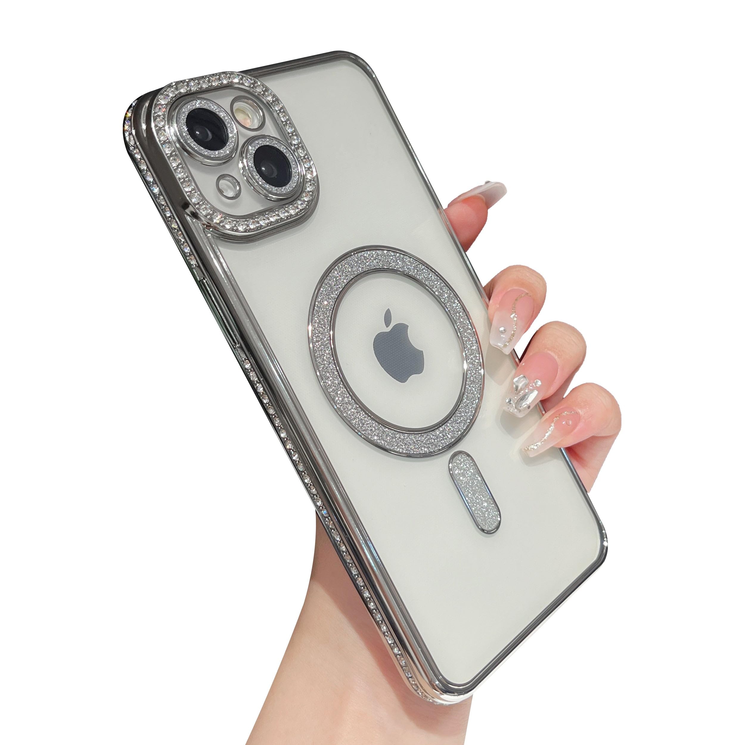 Amazon.com: Caseative for iPhone 15 Plus Case,Glitter Bling Clear ...