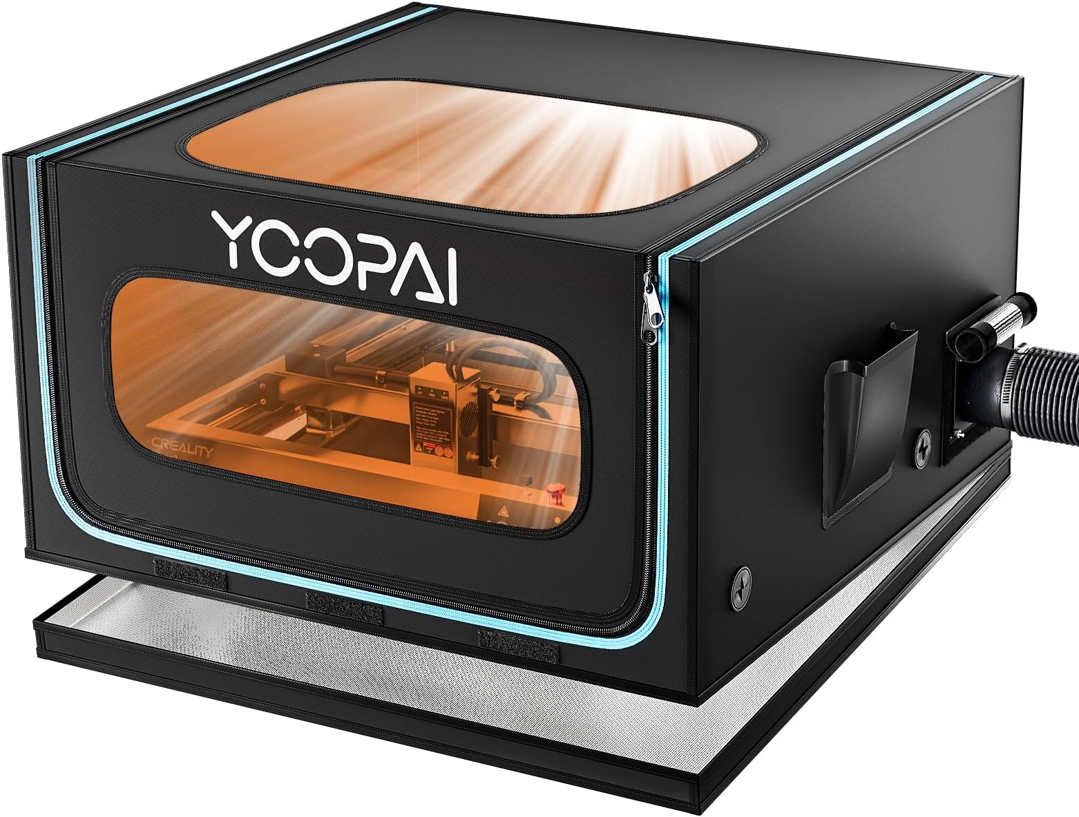 Laser Engraver Enclosure with Ventilation Kit and LED Light, Fully ...