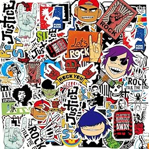 Amazon.com: CHNLML Cool Punk Rock Band Stickers 100PCS Pack - Vinyl ...