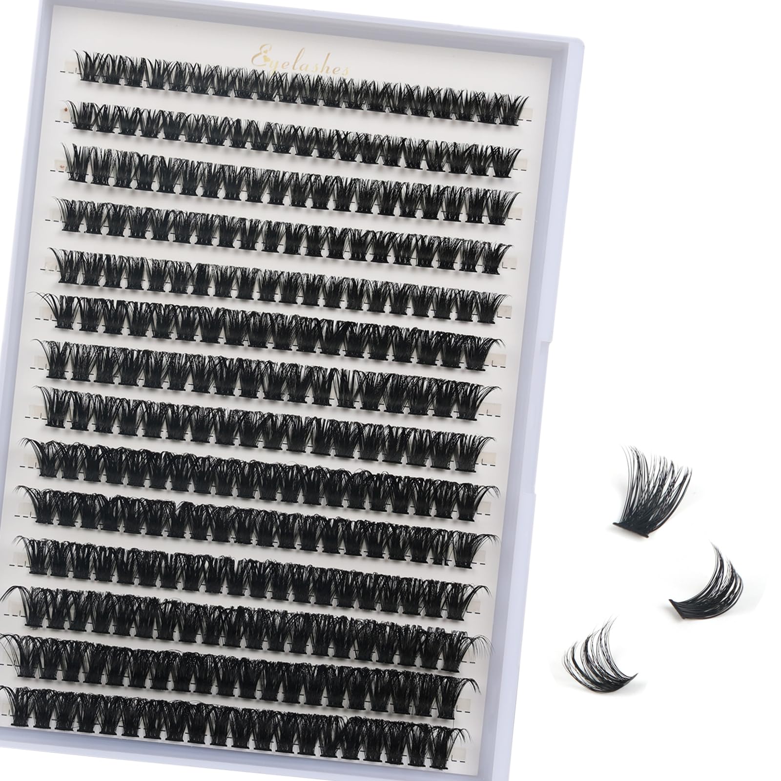 False Eyelashes Clusters 280pcs Cluster Lashes D Curl 60D Mix 8-16mm ...