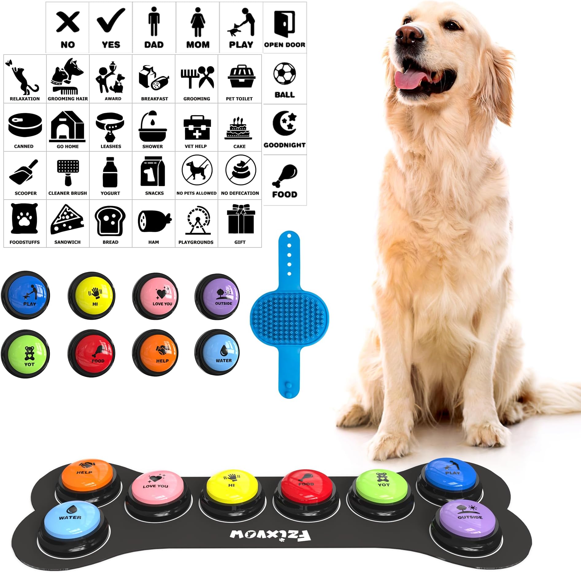Amazon.com : Yeffxior 5-Pack Dog Talk Button Set, 30-Second Recorded ...