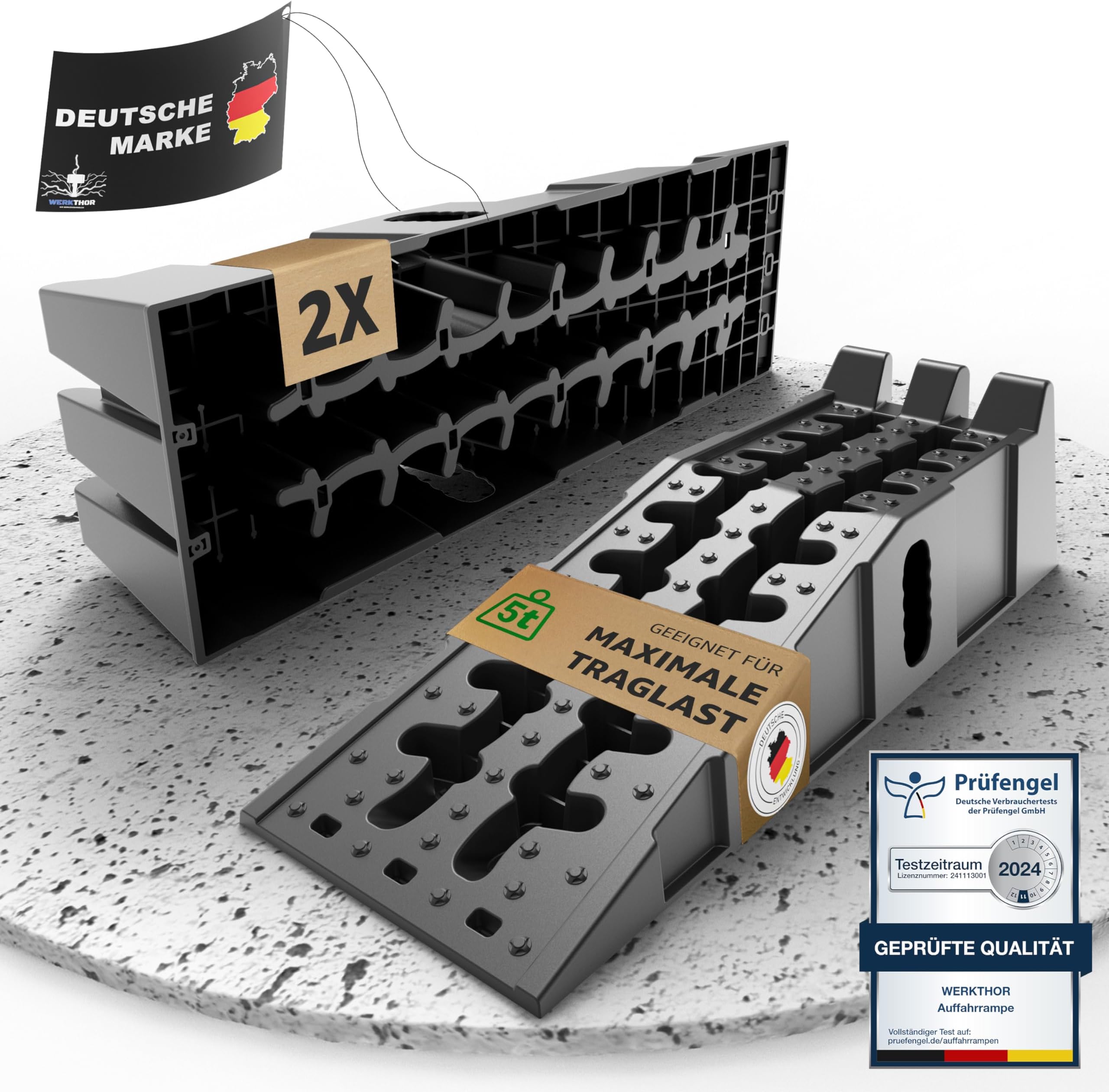 WERKTHOR Rampa Auto – [Set 2 Pezzi] Pedane Sollevamento Robuste per ...