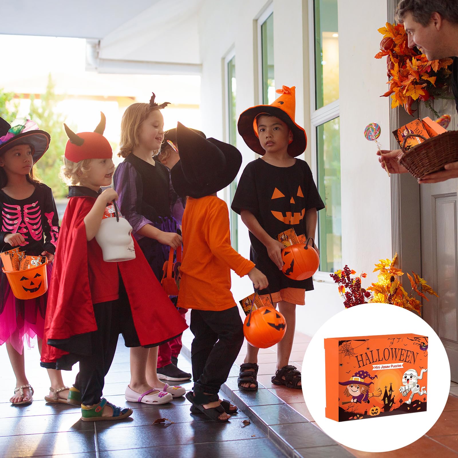 Liliful 48 Boxes Halloween Puzzles for Kids Mini Puzzles Games for ...