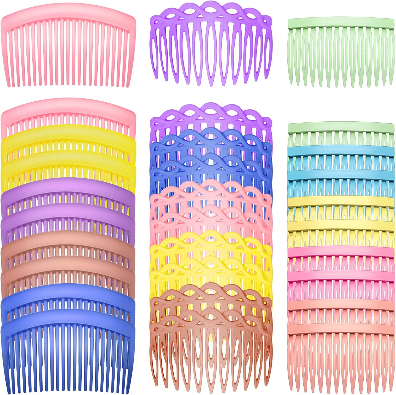 Amazon.com : 24 Pieces French Hair Side Combs Set Plastic Twist Comb ...