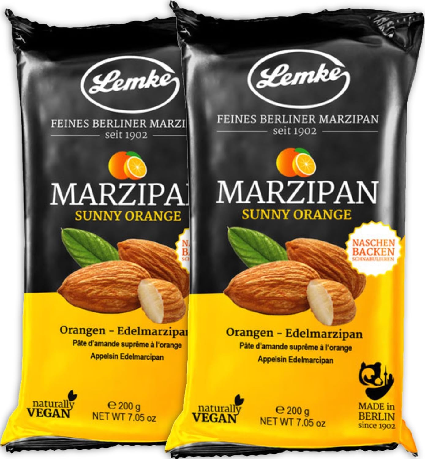 Amazon.com : Lemke MARZIPAN SUNNY ORANGE - 37.5% Almond Content - Noble ...