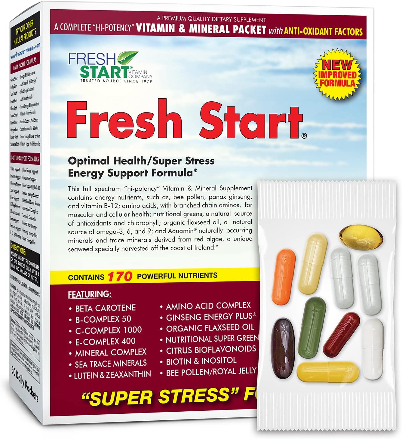 Amazon.com: Fresh Start Complete Daily Vitamin Pack - Energy Booster ...