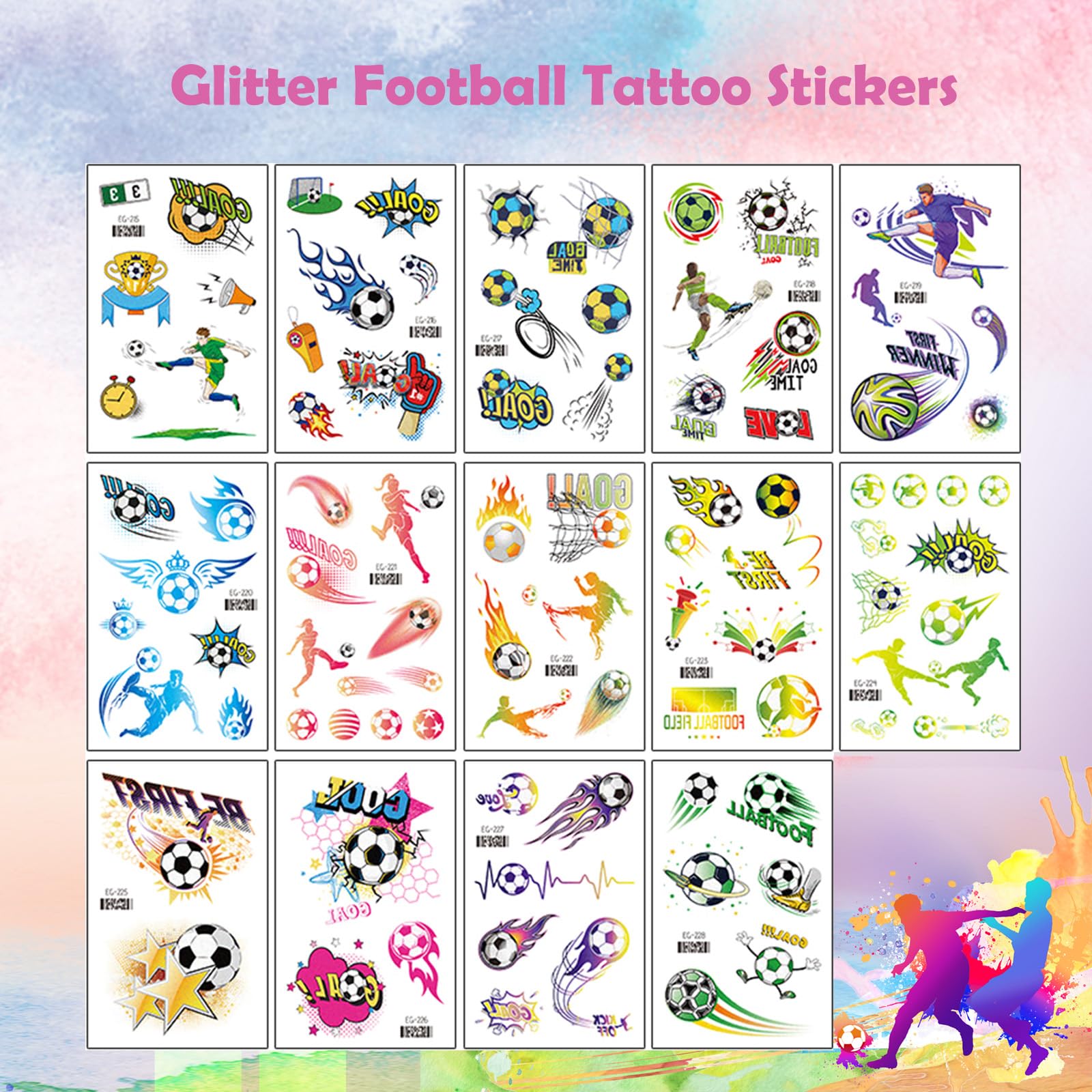 Snapklik.com : Soccer And Football Temporary Tattoos For Kids, 24 ...