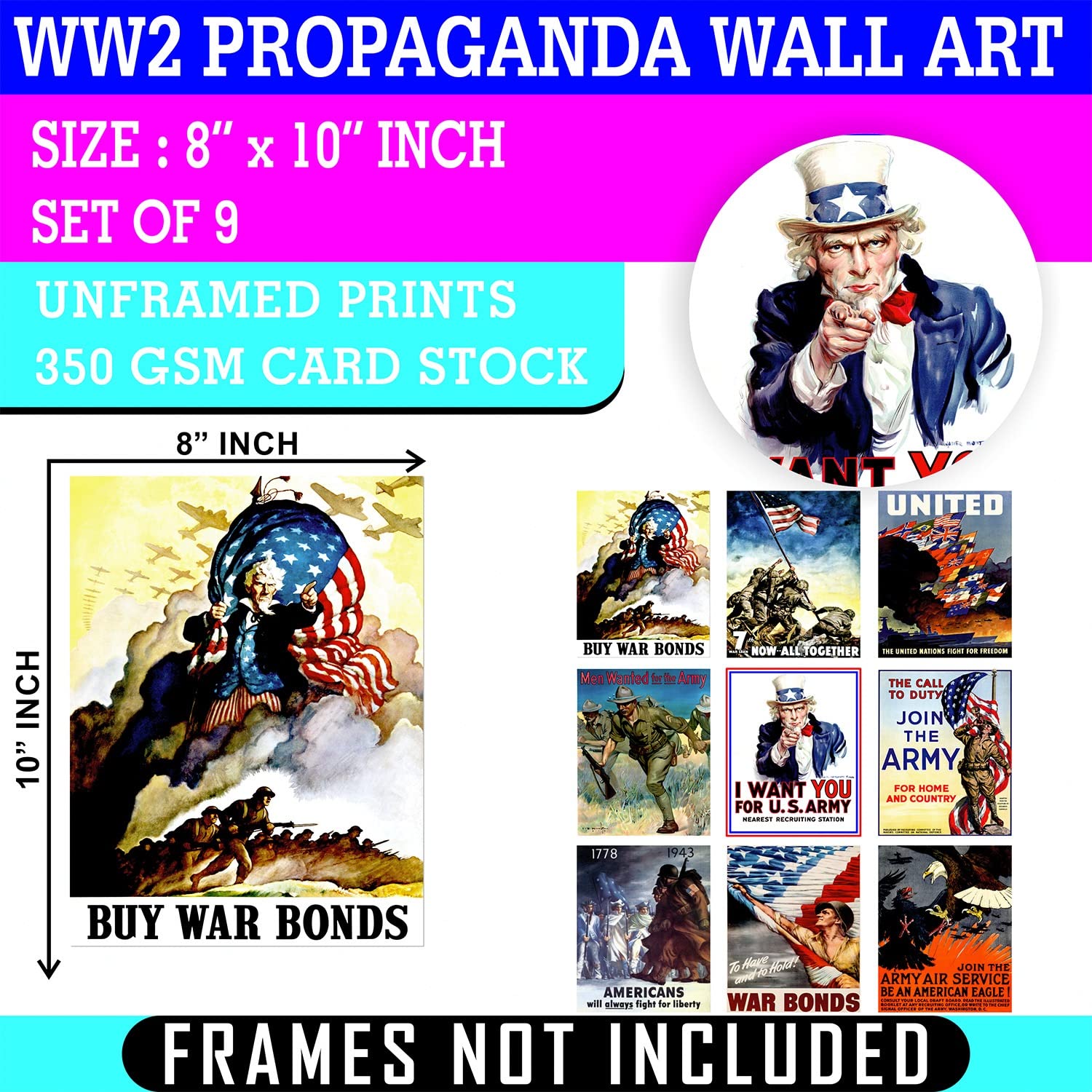 WW2 Propaganda Memorabilia Poster – World War 2 Military Army Vintage ...