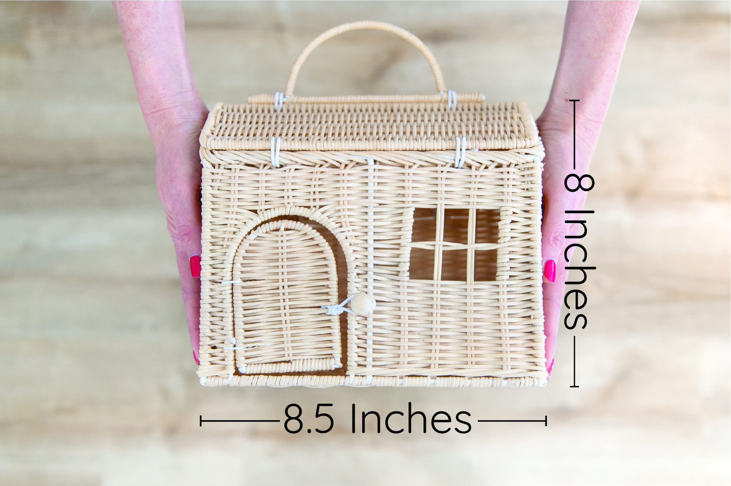 Snapklik.com : Rool Rattan House Shaped Basket Wicker Small Dollhouse ...