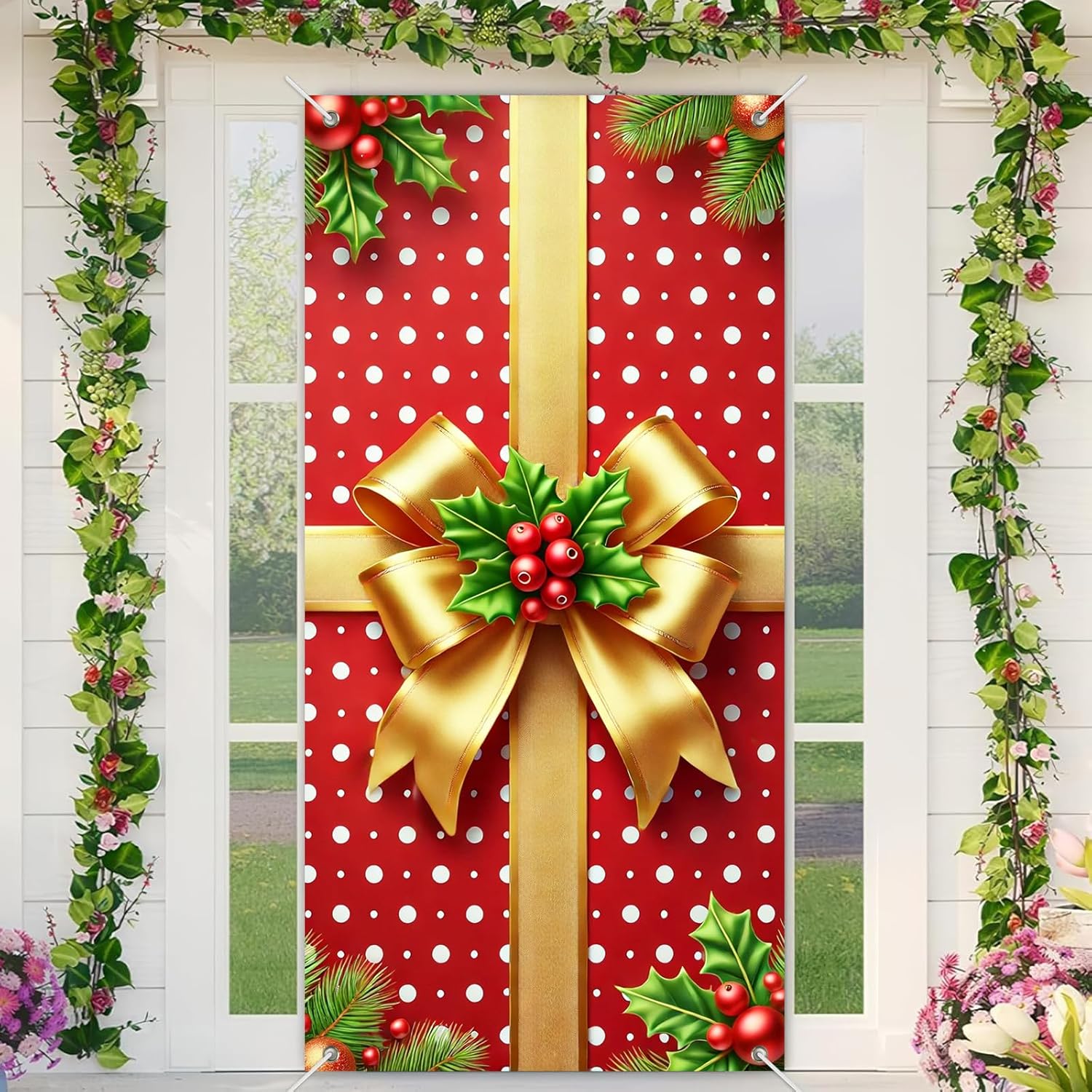 Amazon.com: BlissYard Christmas Door Cover Gift Present Doors Banners ...