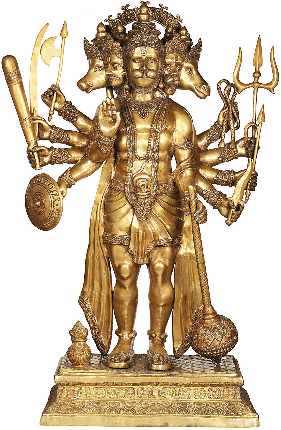 Buy HC - Asta Dhatu (8 Metals) Made Five (5) Faced Hanuman ji Idol ...