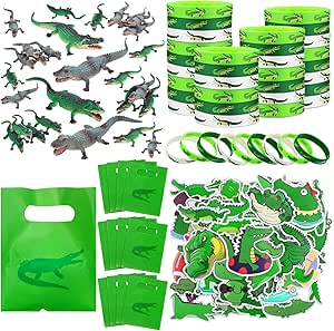 Amazon.com: Leyndo 122 Pcs Crocodile Party Favors Gift Set Alligator ...