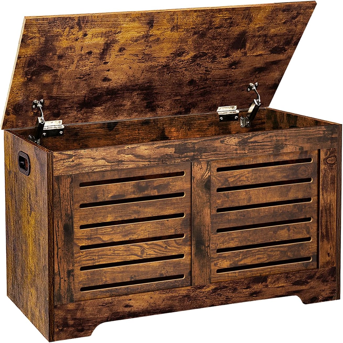 Amazon.com: Locmeo Imitation Wooden Storage Chest Rustic Wood Print ...