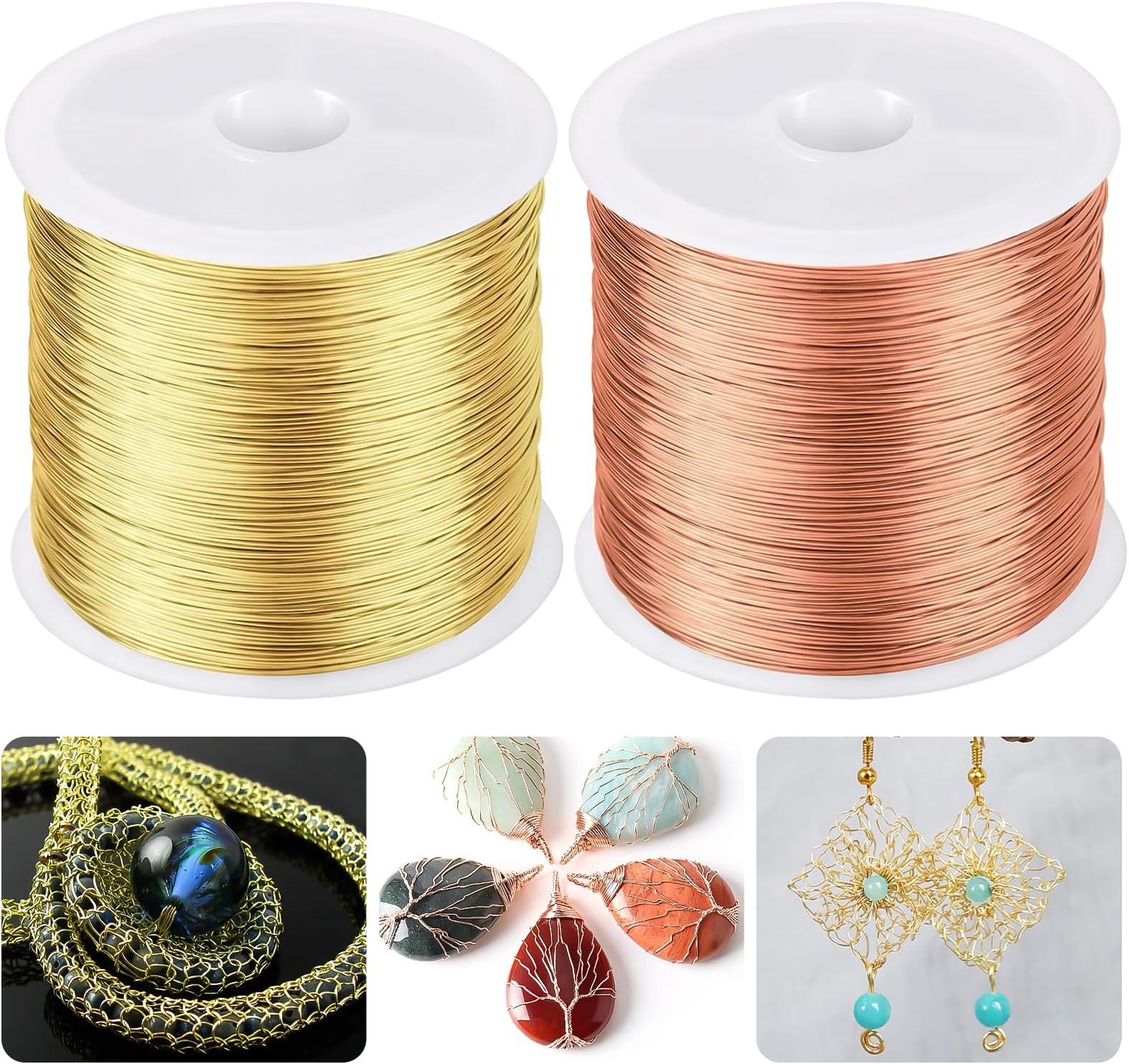 Fil pour Bijoux Perles, 3 Rouleaux D'artisanat en Aluminium Calibre Fil ...