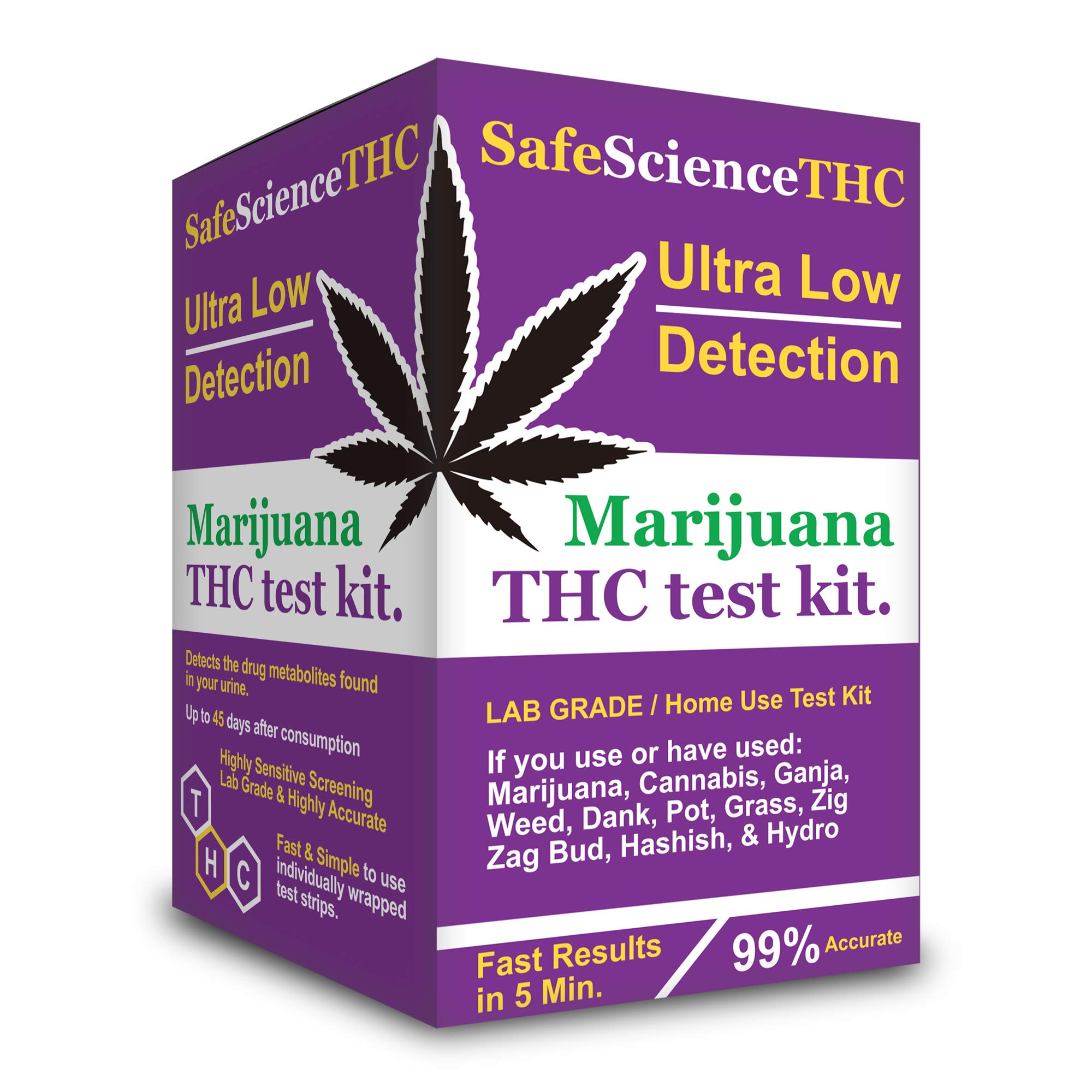 Buy 25 Count SafeScienceTHC Ultra Low Detection Marijuana THC Test Kit