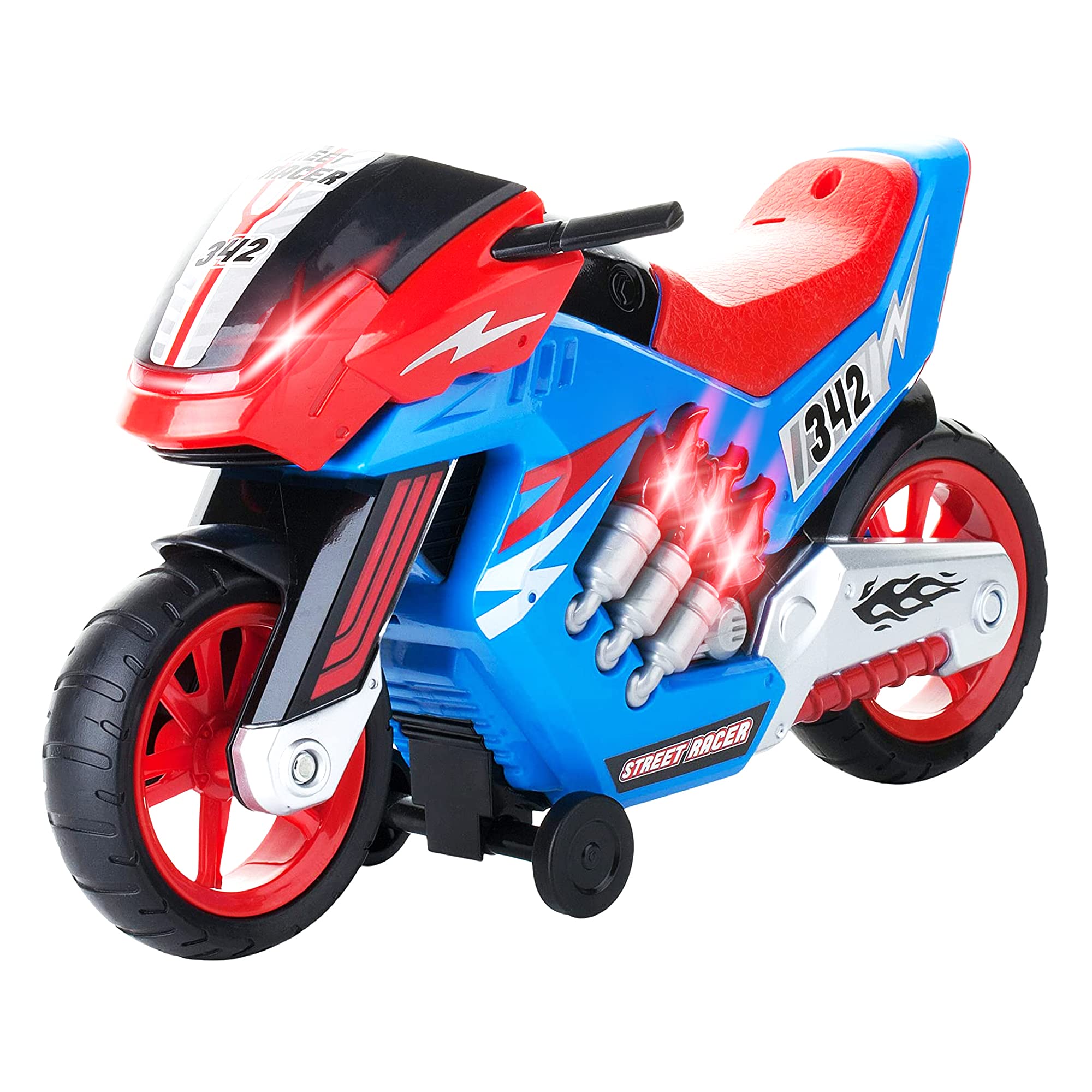 Dazmers Toys Electric Motorcycle Toy With Lights And Sounds Wheelie ...