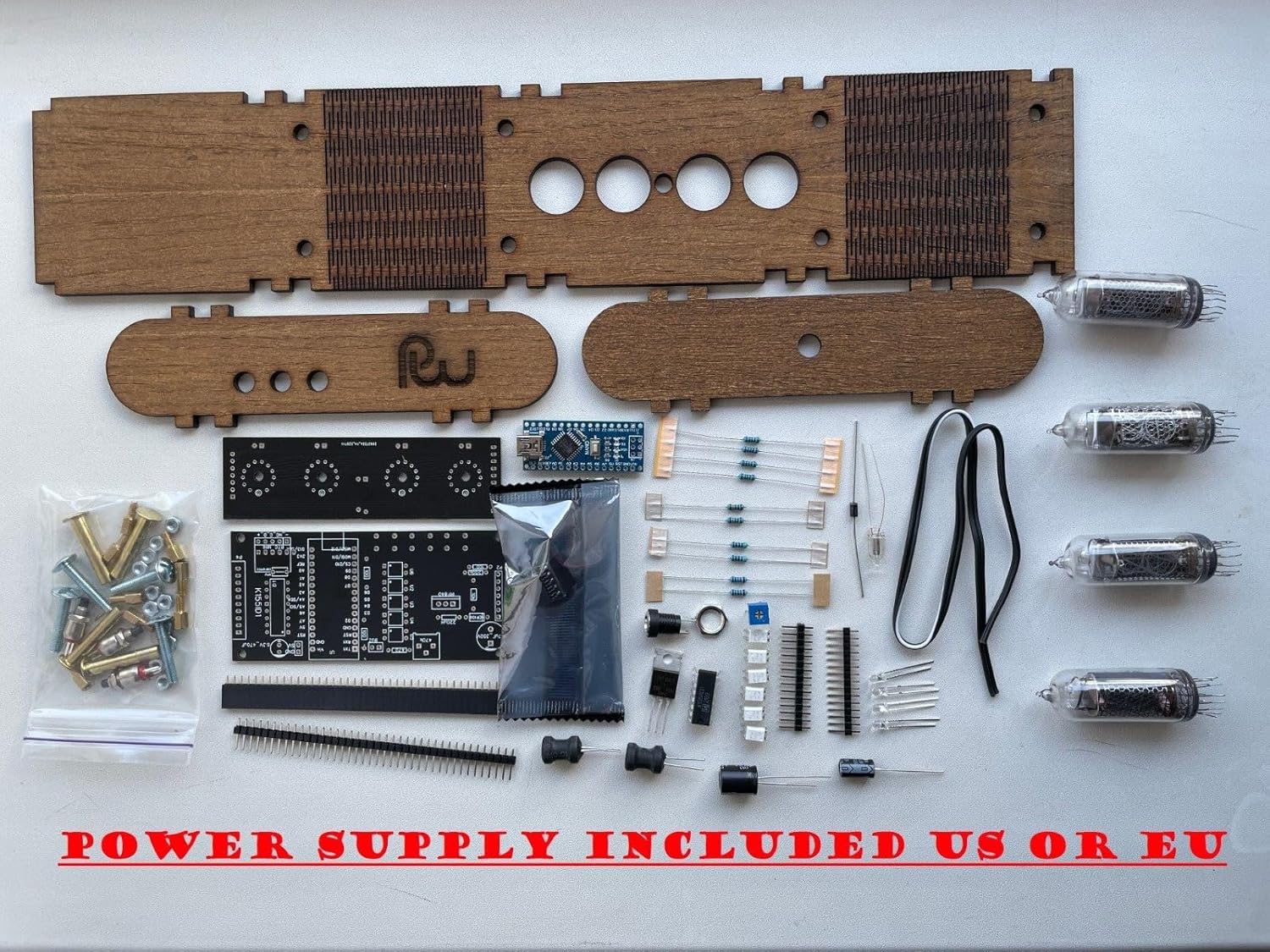 Amazon.com: Nixie Tube Clock Kit DIY IN14 Gofra (With tubes) and Wooden ...