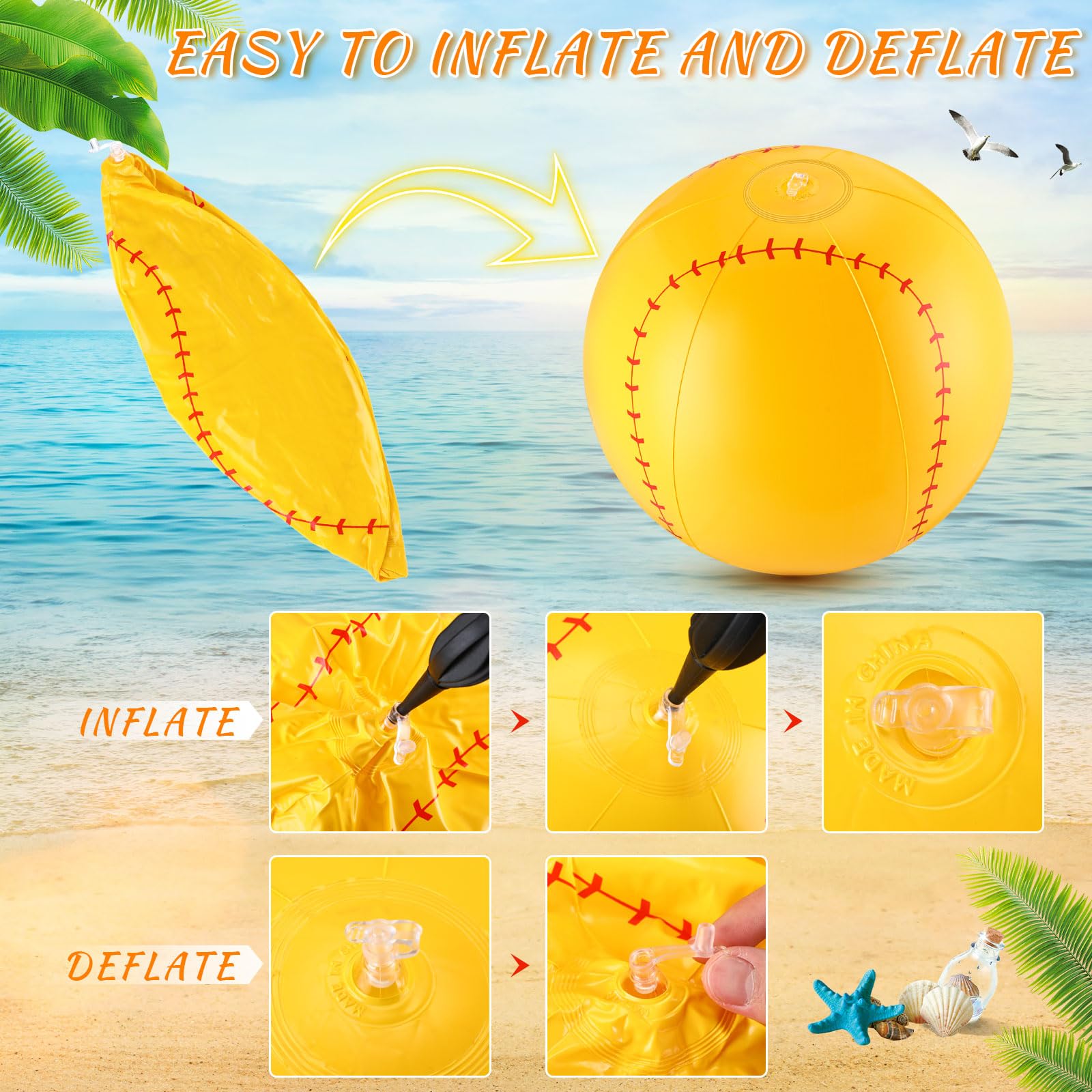 Snapklik.com : Poen 12 Inch Inflatable Softball Beach Balls Softball ...