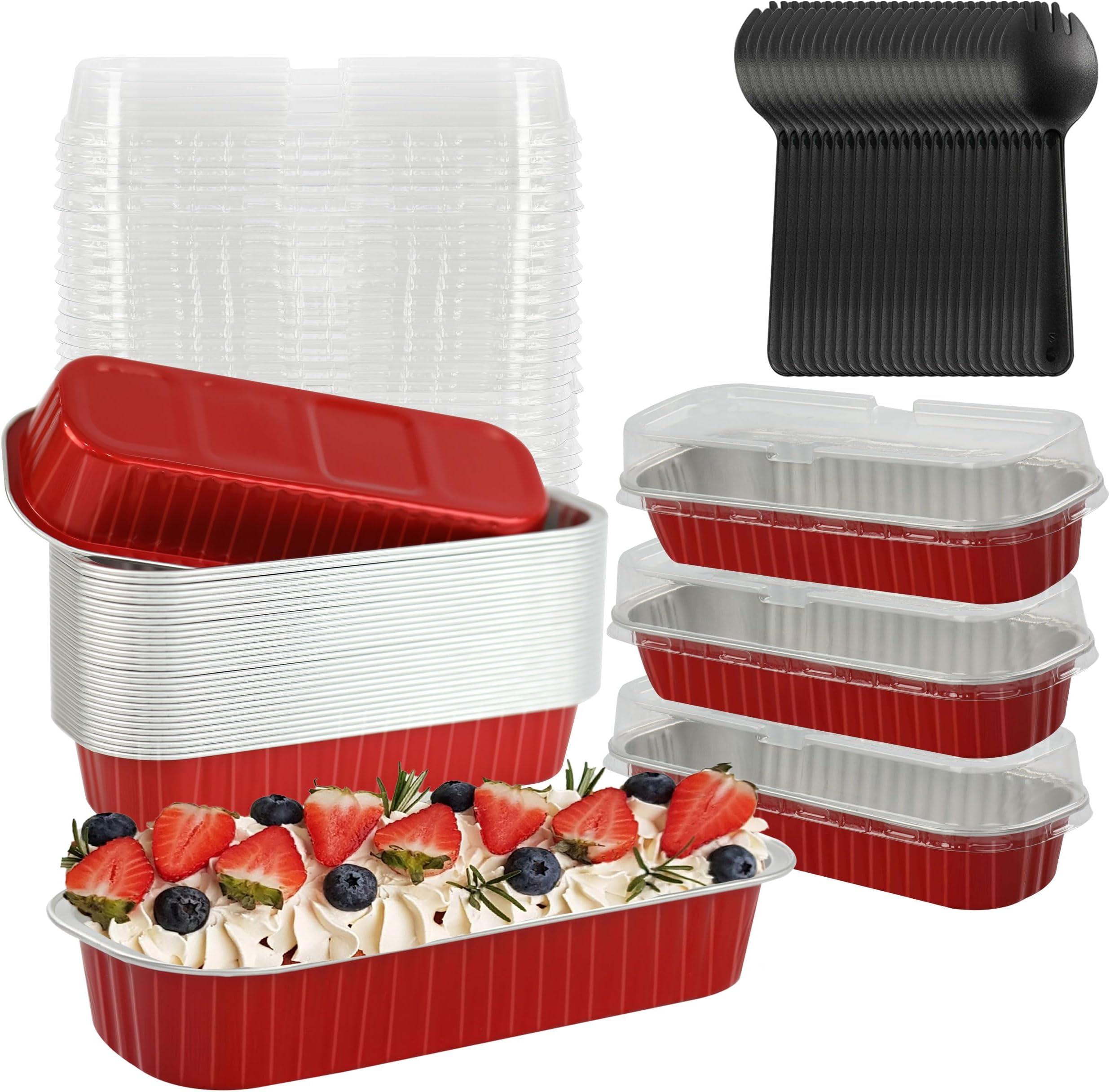 Amazon.com: ylnurac 100Pack Disposable Aluminum Pans Mini Cake ...