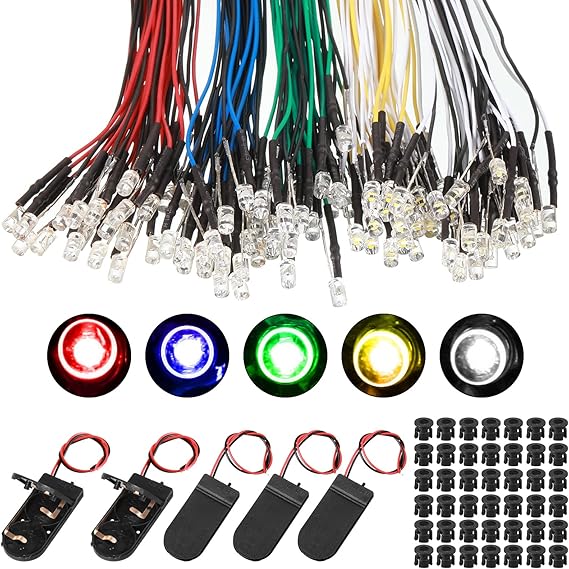 Amazon.com: Riakrum 220 Pcs 12v LED Lights Kit 100 Pcs Emitting Diodes ...