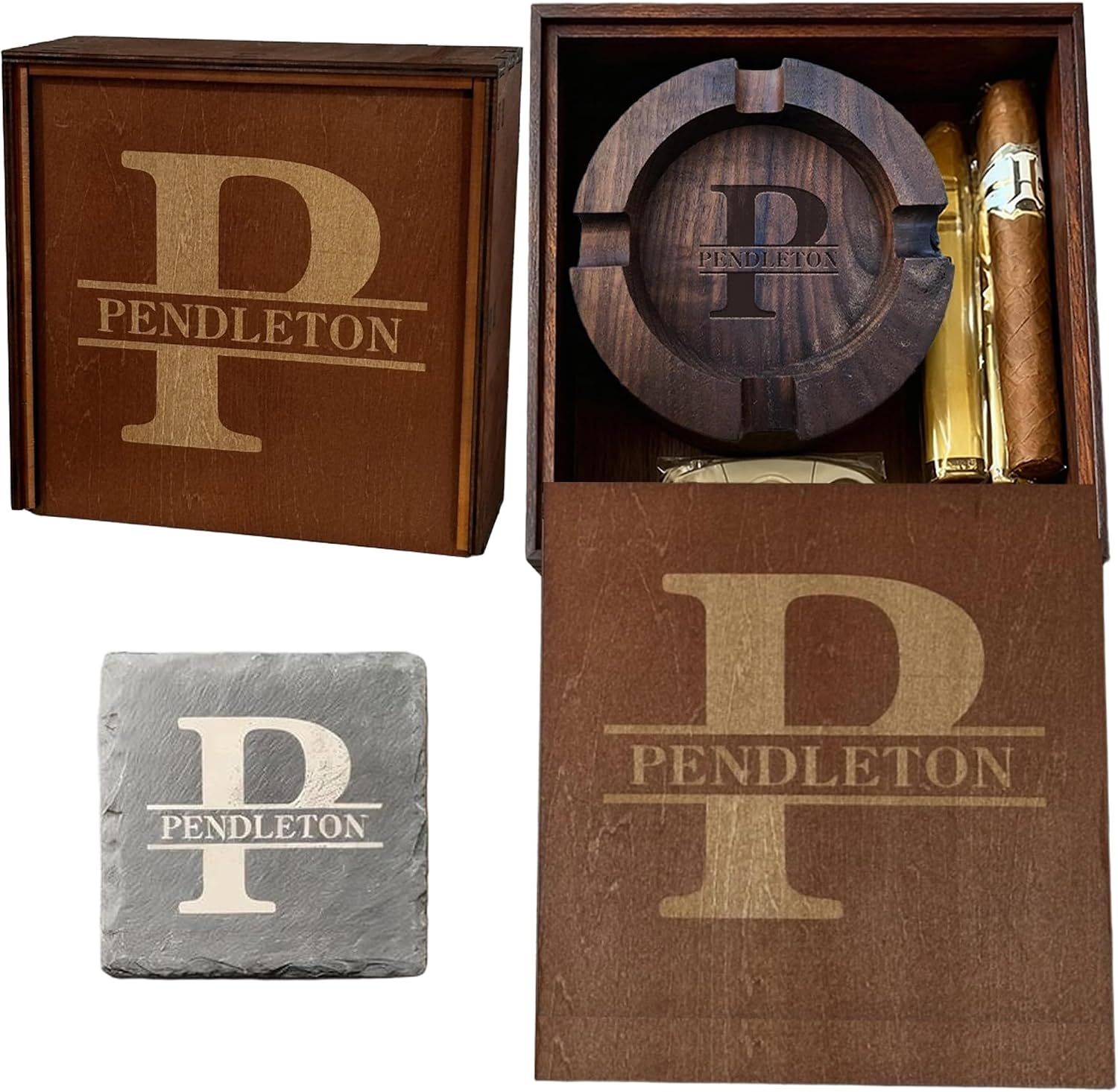 Amazon.com: Personalized Cigar Ashtray Set for Dad, Custom Name ...